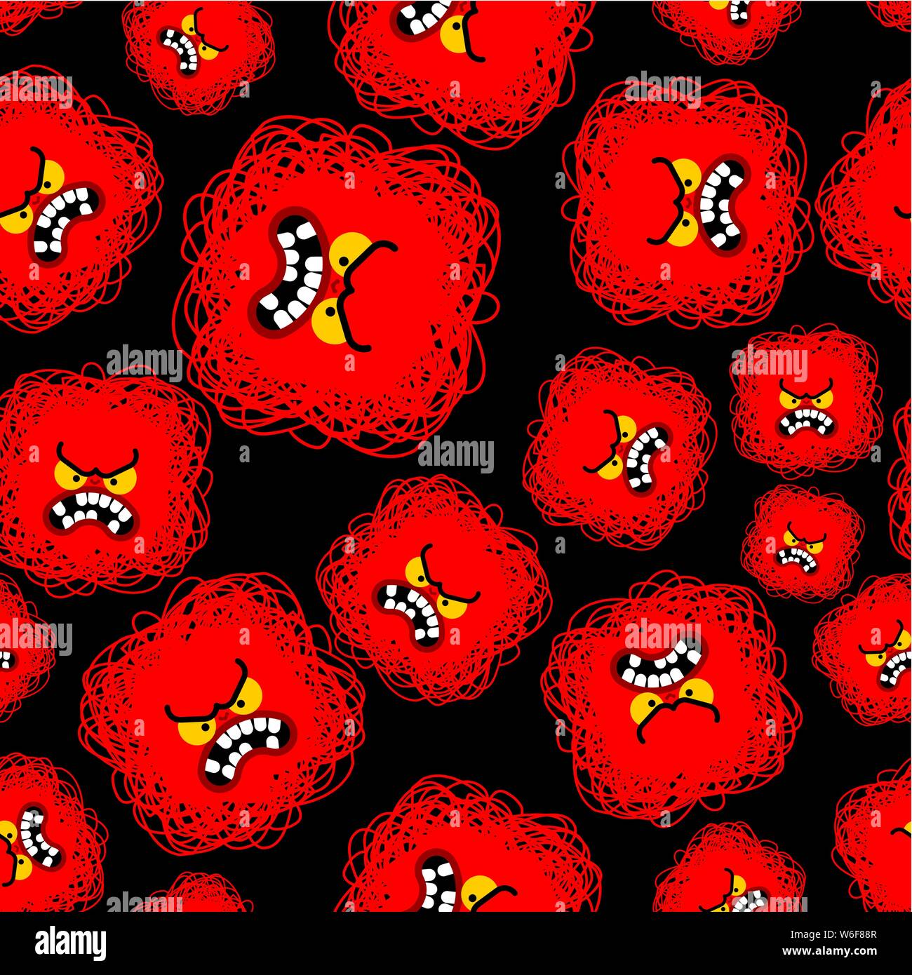 Anger red pattern seamless. Evil background. Vector texture Stock ...