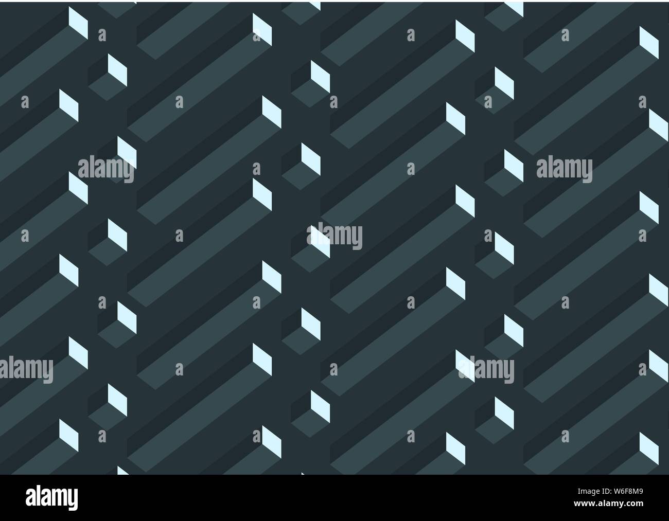 Abstract realistic 3D gray geometric cubes pattern on black background. Vector illustration ...