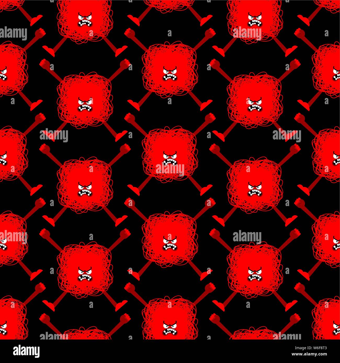 Anger red pattern seamless. Evil background. Vector texture Stock ...