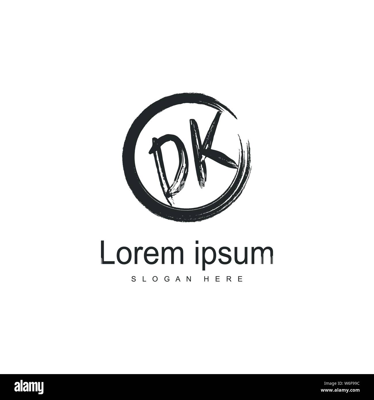 Initial DK logo template with modern frame. Minimalist DK letter logo vector illustration design ...