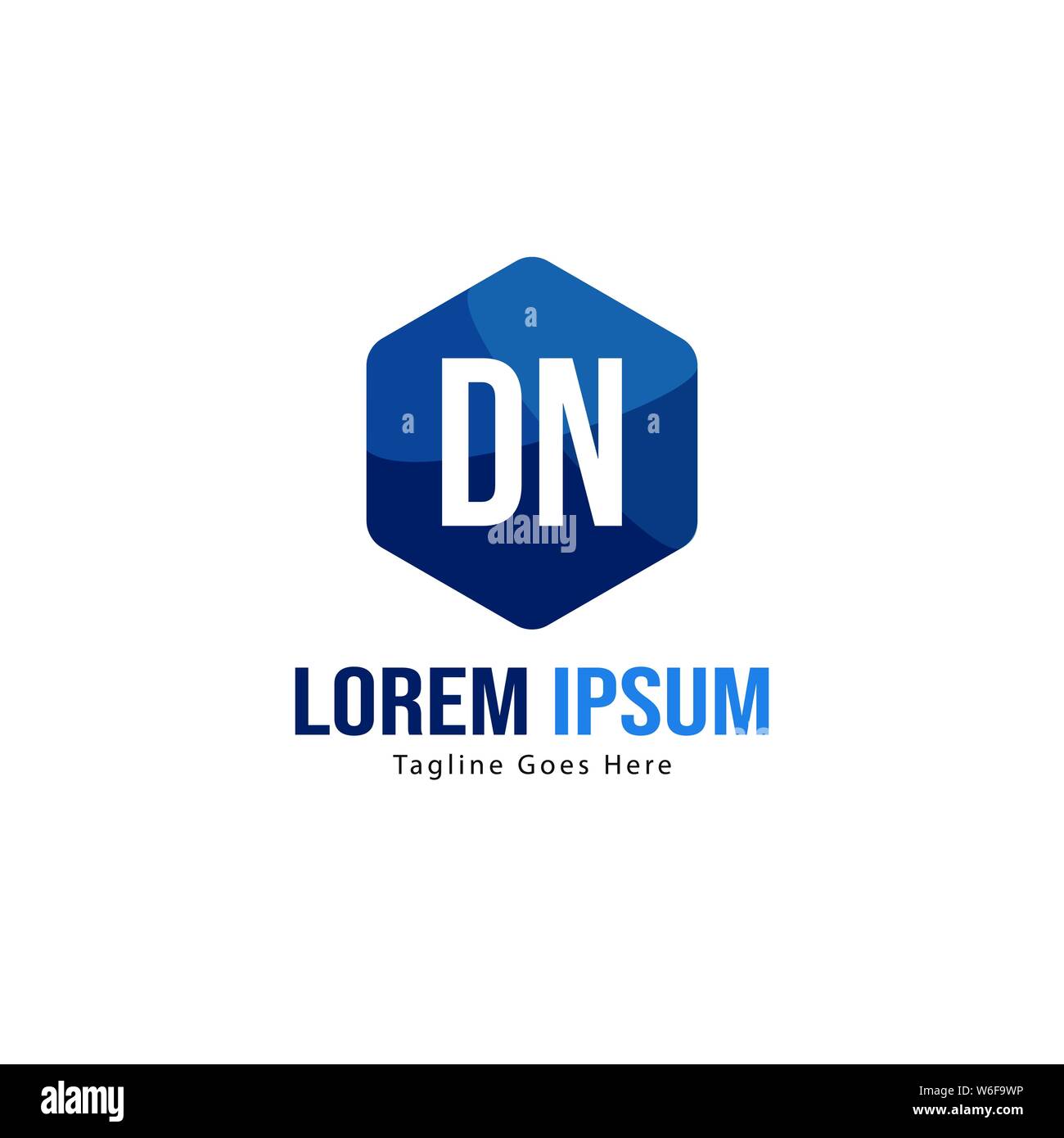 Initial DN logo template with modern frame. Minimalist DN letter logo ...