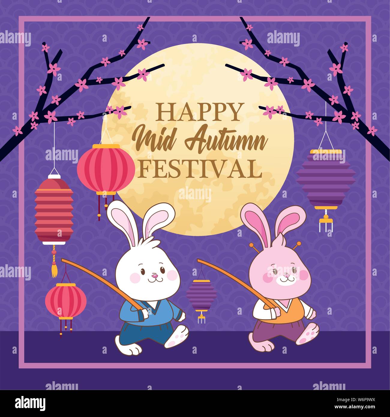 mid autumn chinese festival cartoon Stock Vector Image & Art - Alamy