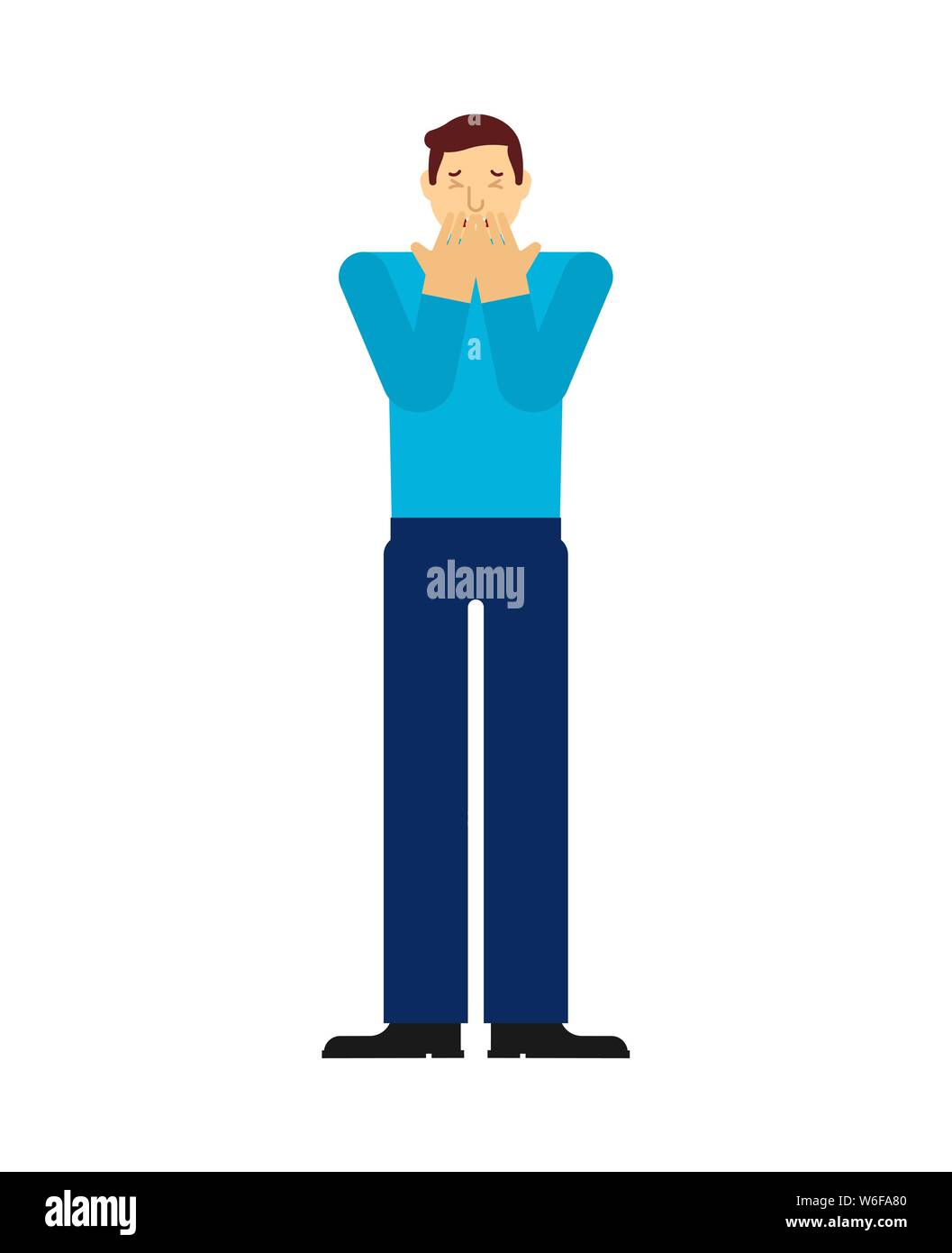 Man scareв isolated. Guy in fear. vector illustration Stock Vector ...