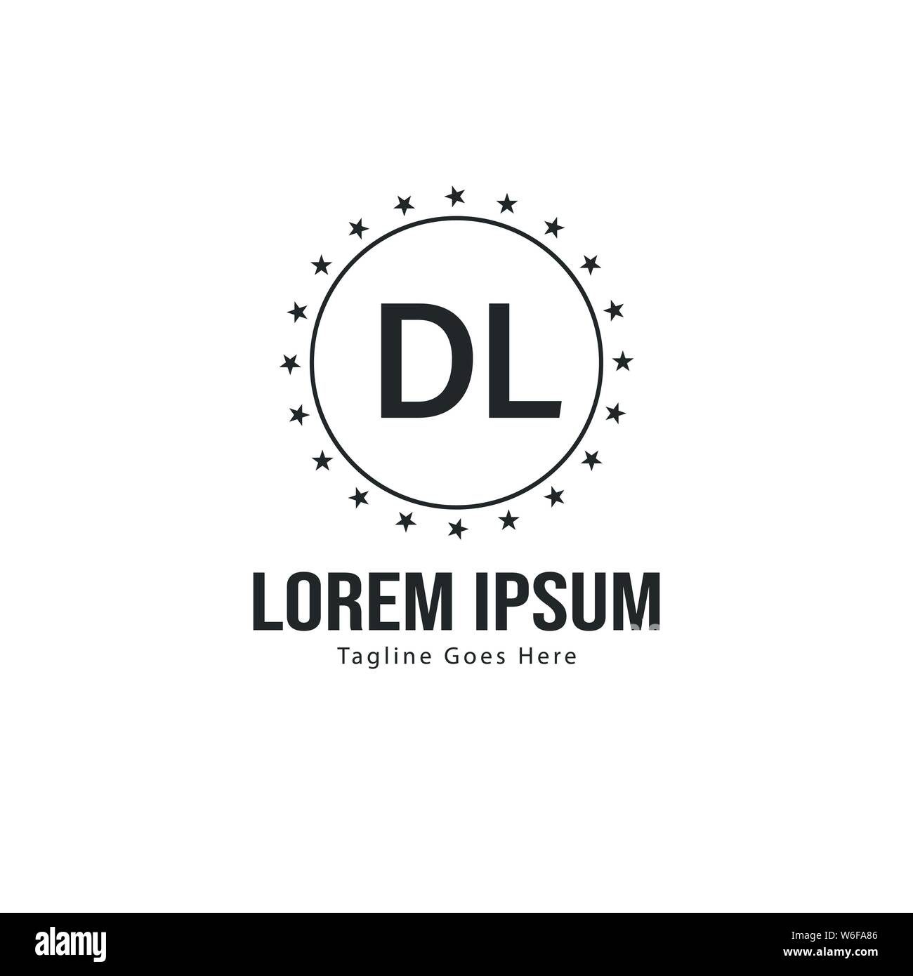 Initial DL logo template with modern frame. Minimalist DL letter logo ...