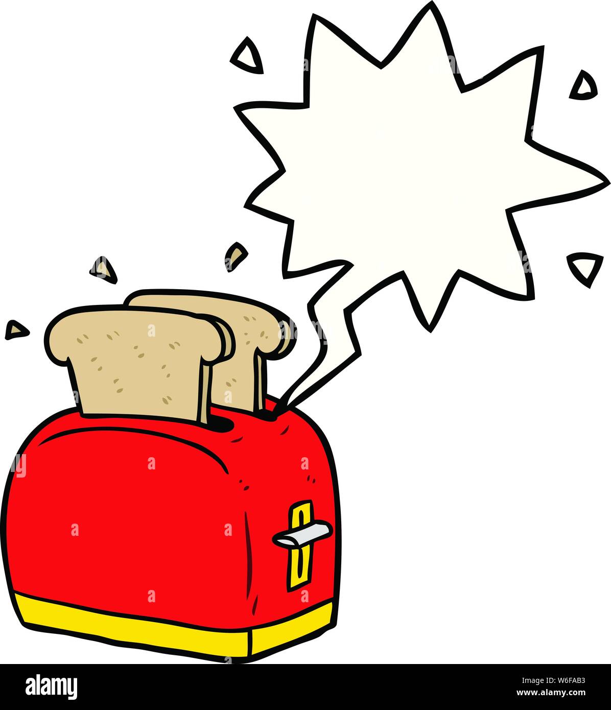 cartoon toaster toasting bread with speech bubble Stock Vector Image ...