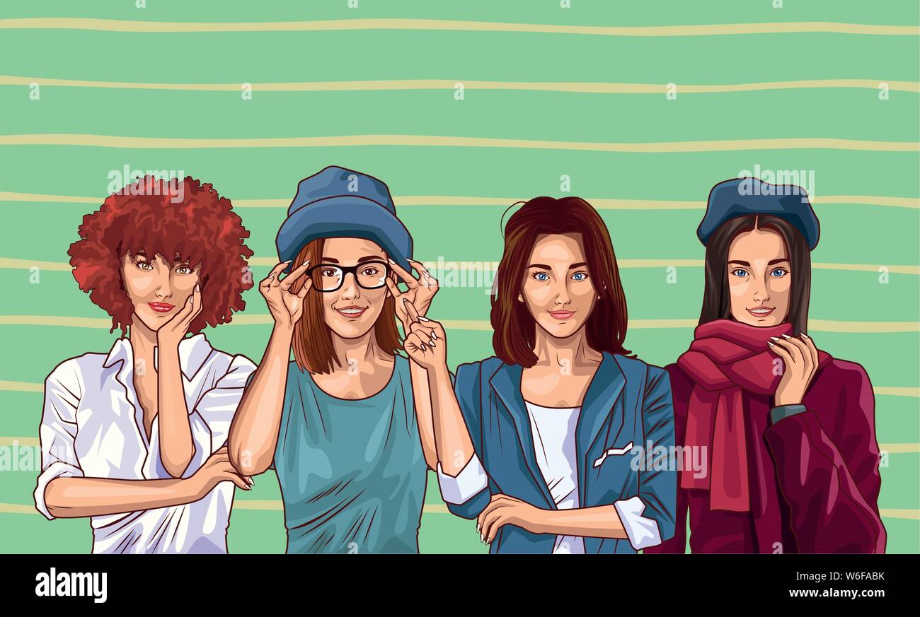 Pop art fashion and beautiful women cartoon Stock Vector Image & Art ...