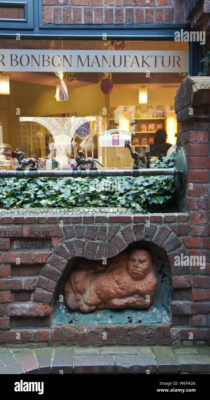 Bremen, Germany - Shop window of Bremer bonbon manufaktur and wall ...