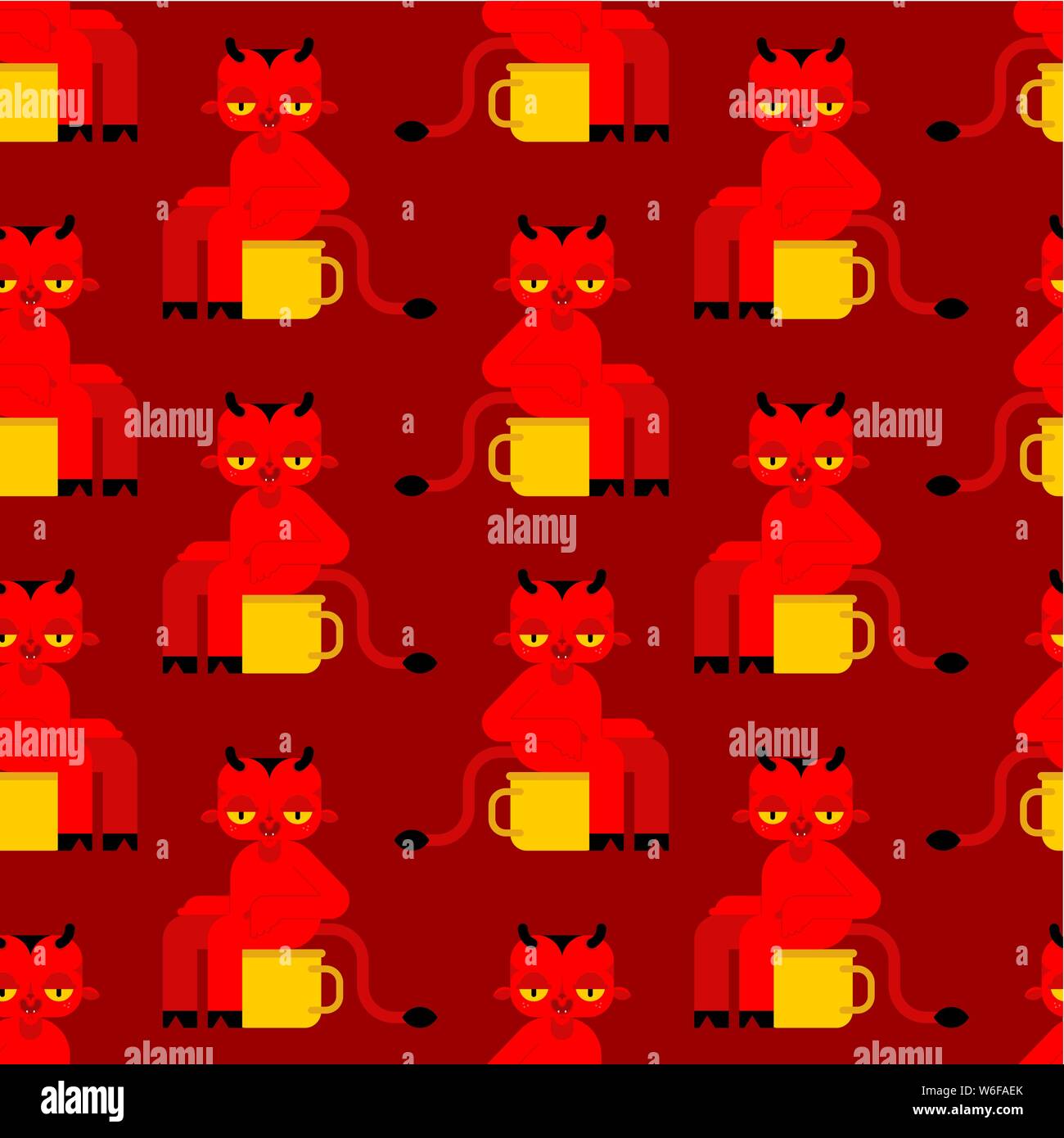 Baby demon pattern seamless. Little red devil background. small fiend ...