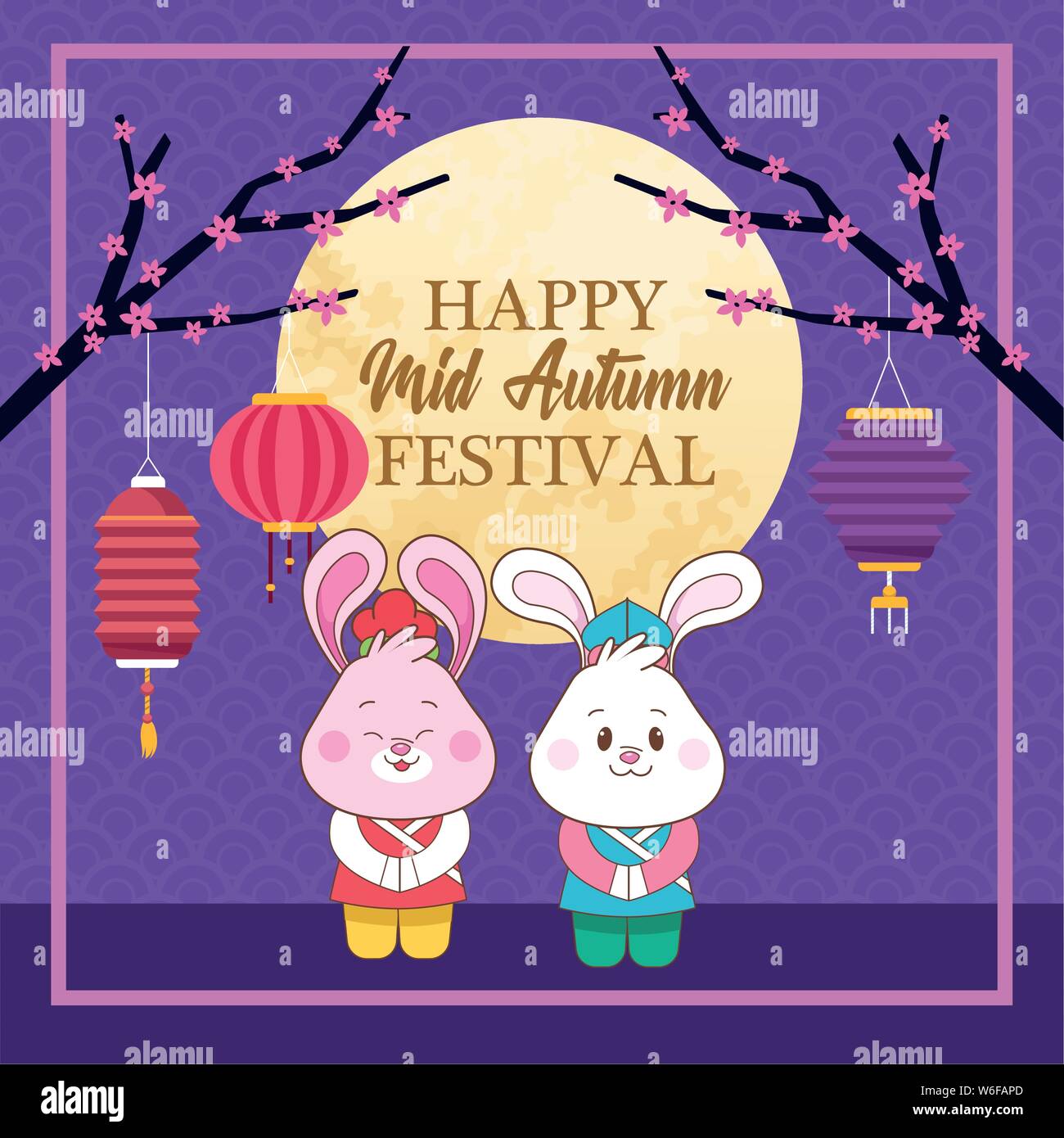 mid autumn chinese festival cartoon Stock Vector Image & Art - Alamy