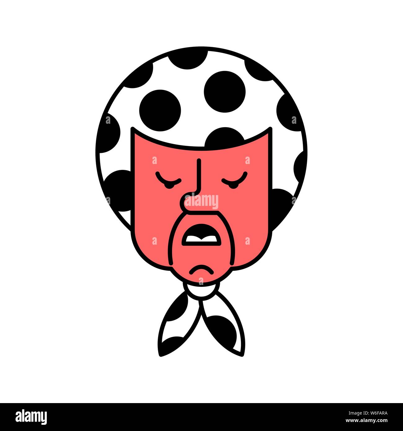 Angry Grandma face isolated. Evil grandmother. Aggressive Old woman ...