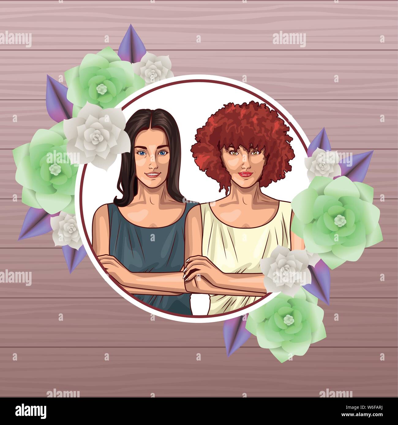 Pop art beautiful women smiling cartoon Stock Vector Image & Art - Alamy