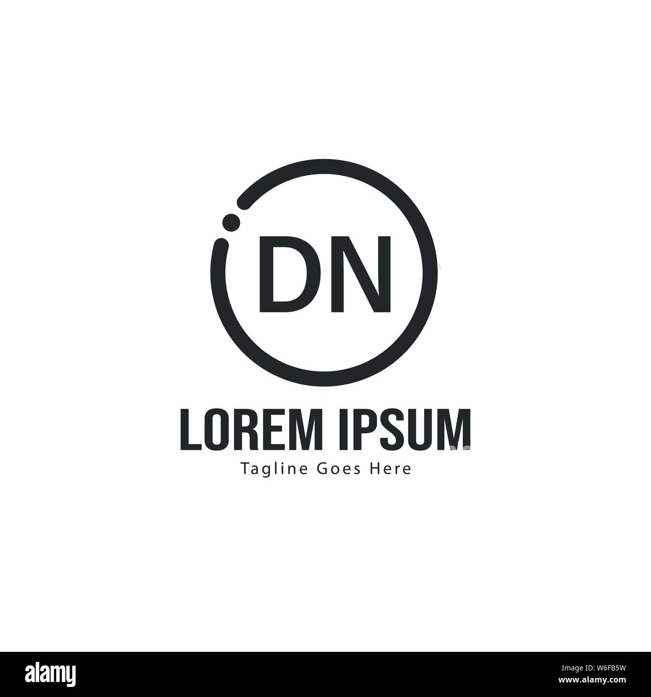 Initial DN logo template with modern frame. Minimalist DN letter logo ...