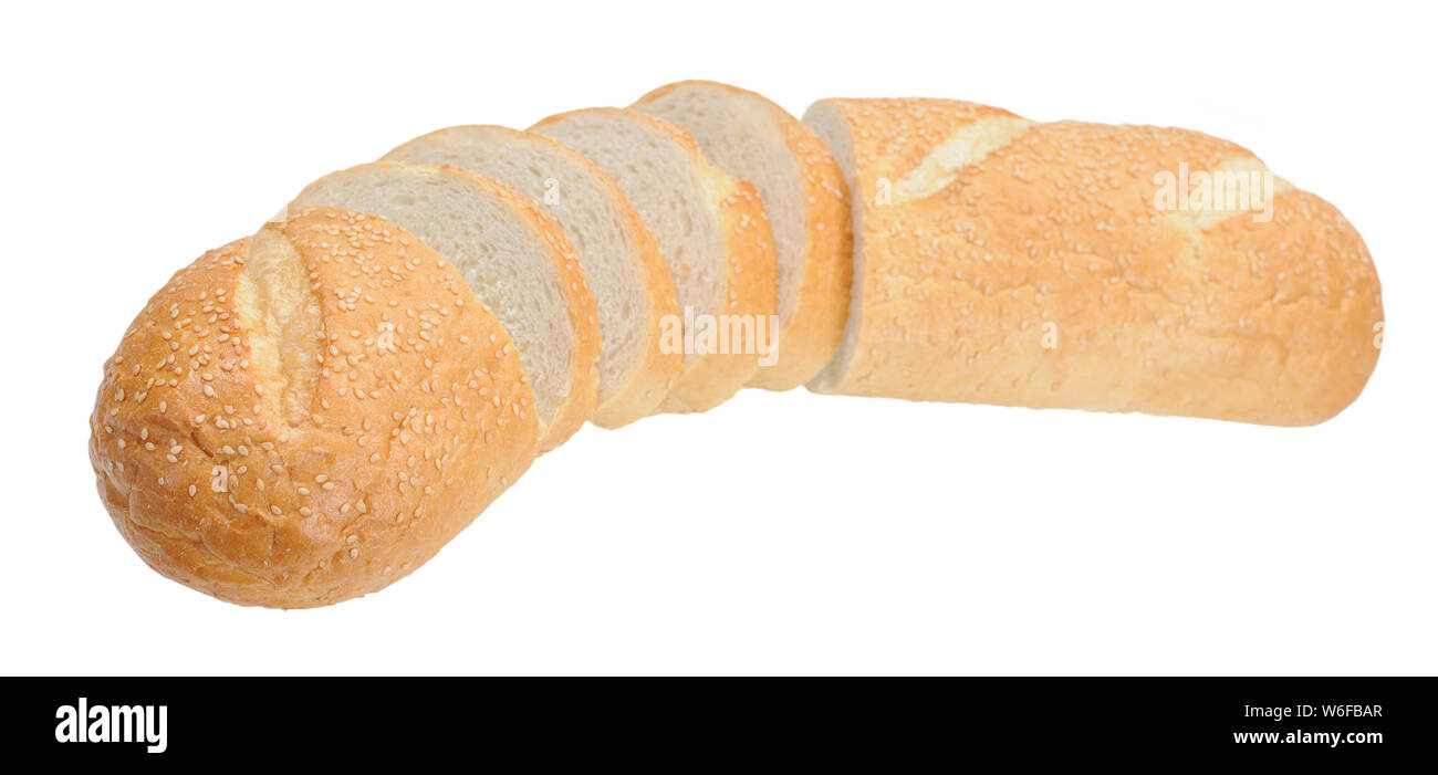 whole Vienna bread isolated on white background Stock Photo - Alamy