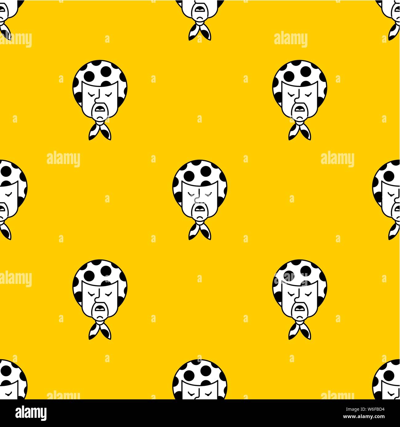 Angry Grandma pattern seamless. Evil grandmother background ...