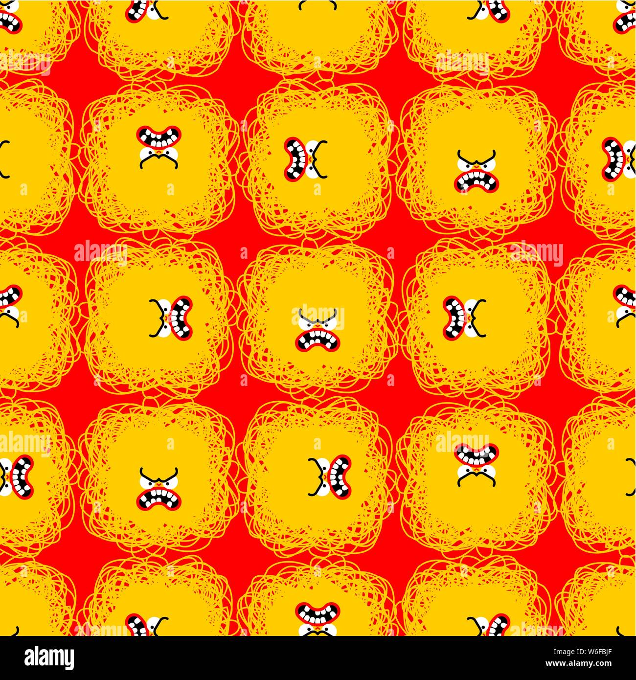 Anger red pattern seamless. Evil background. Vector texture Stock ...