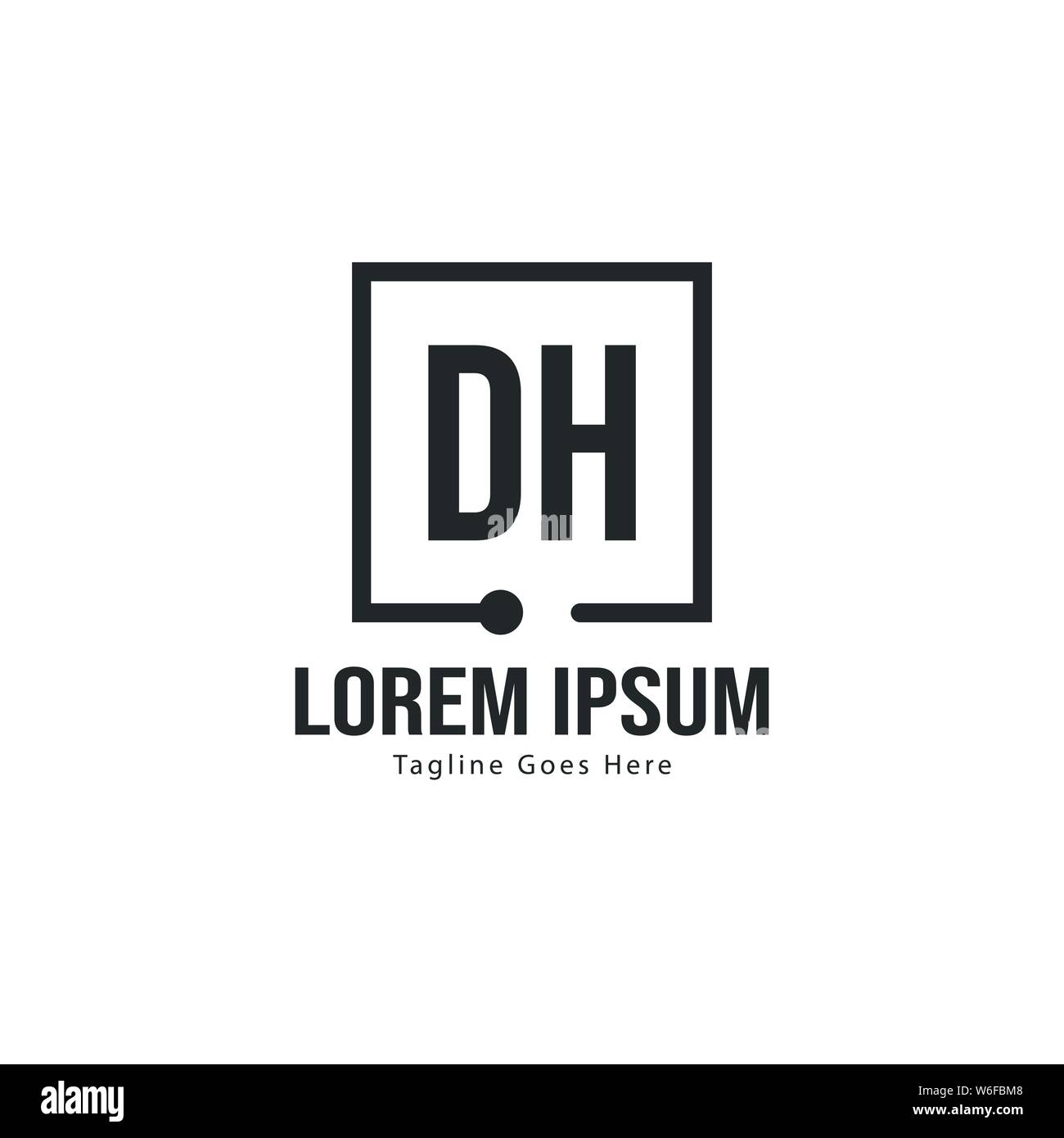 DH Letter Logo Design. Creative Modern DH Letters Icon Illustration ...