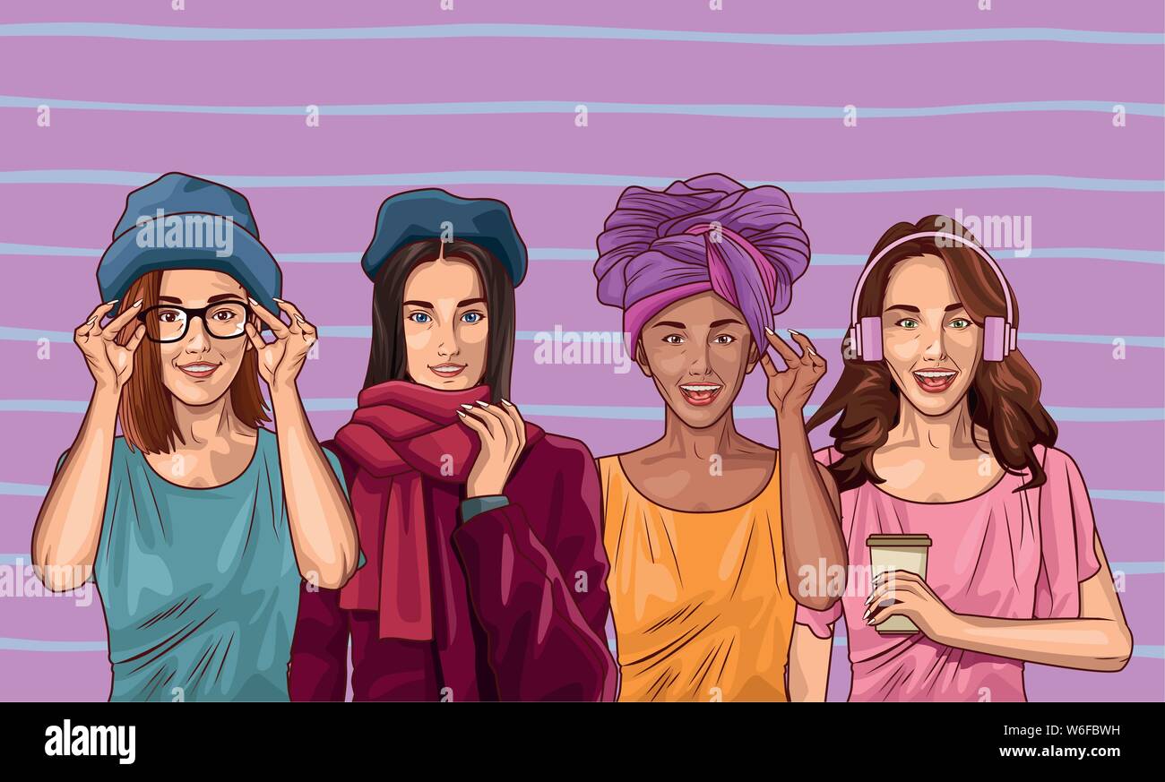 Pop art fashion and beautiful women cartoon Stock Vector Image & Art ...