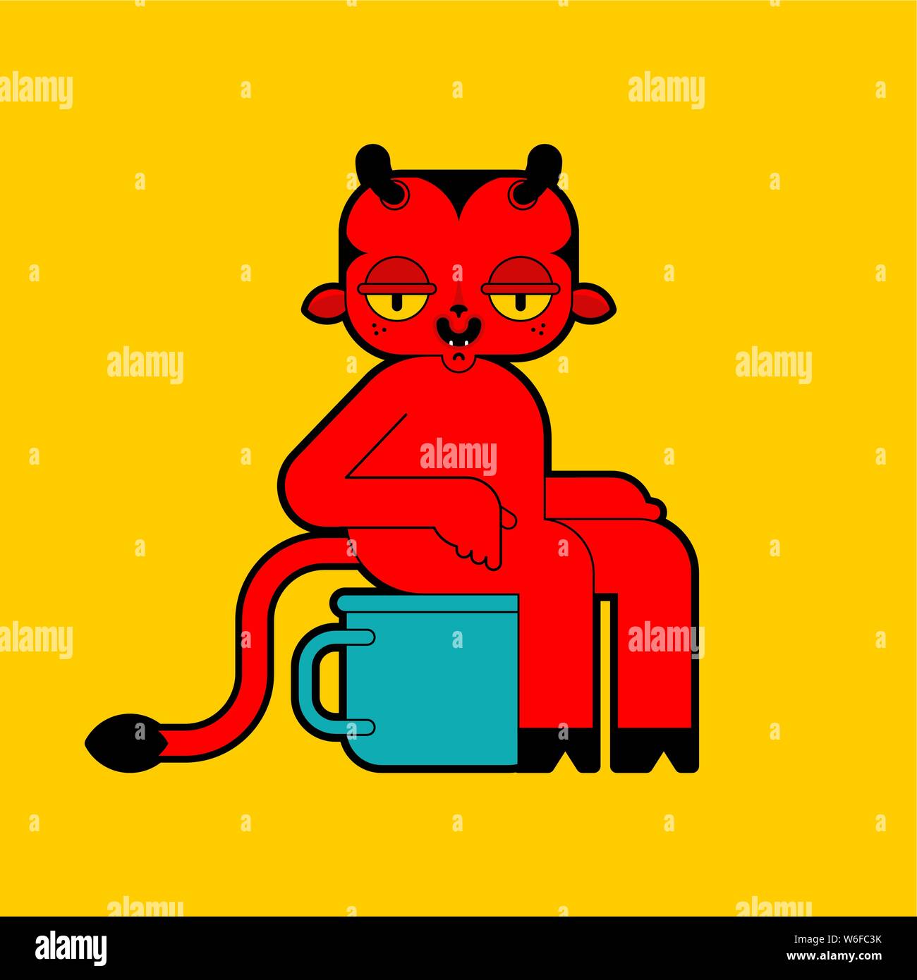 Baby demon on potty toilet. Little red devil Stock Vector Image & Art ...