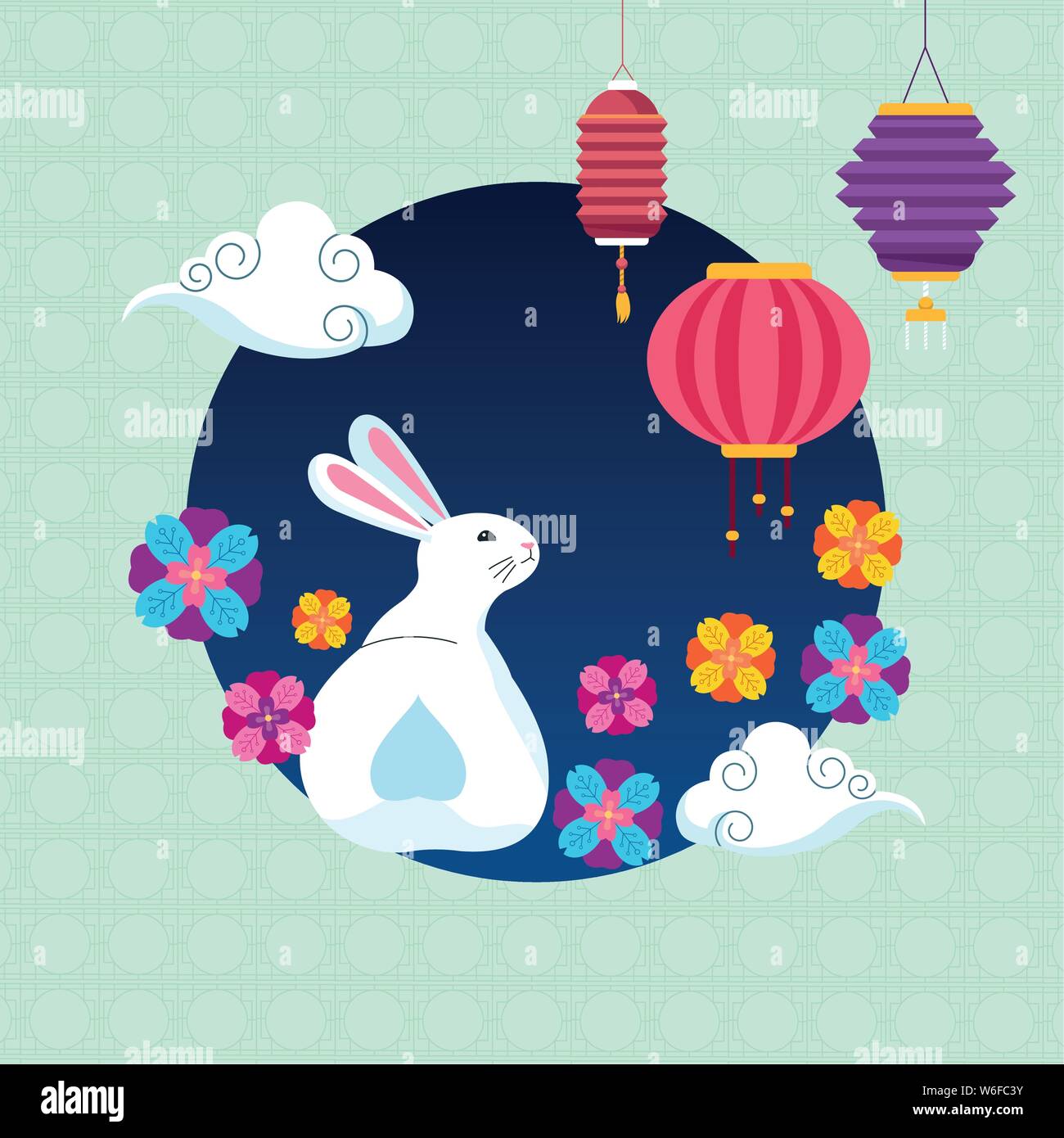 mid autumn chinese festival cartoon Stock Vector Image & Art - Alamy