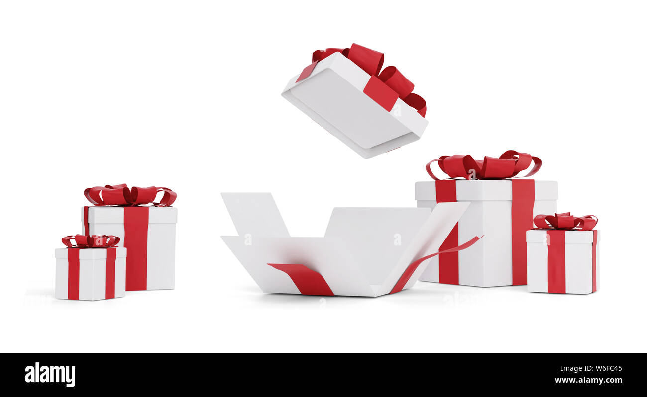 Opened christmas presents Cut Out Stock Images & Pictures - Alamy