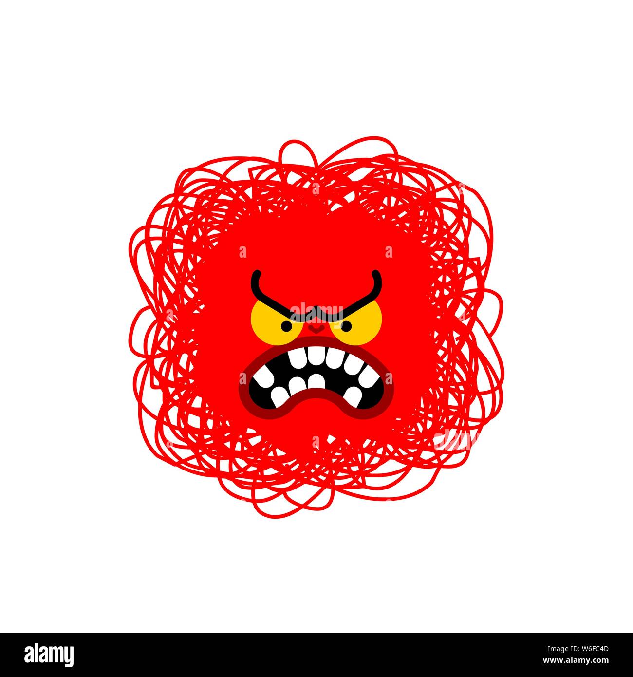 Anger red face. Evil sign. Vector illustration Stock Vector Image & Art ...