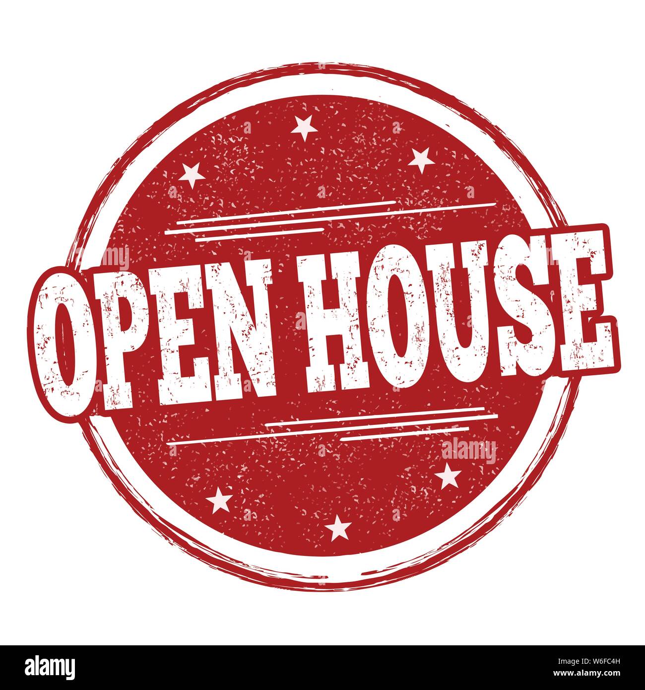 Open house sign or stamp on white background, vector illustration Stock ...