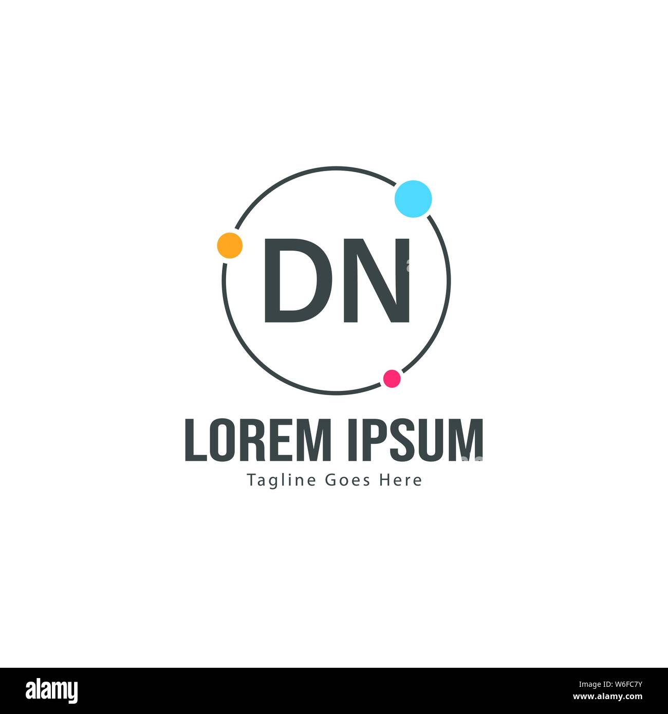 Initial DN logo template with modern frame. Minimalist DN letter logo ...
