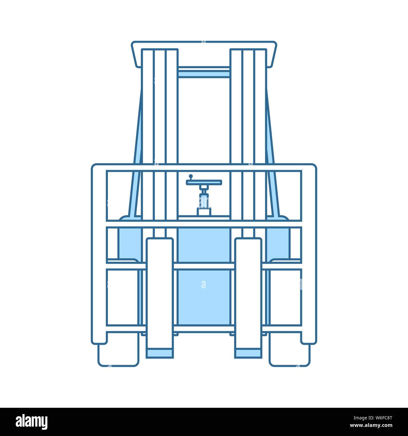 Warehouse Forklift Icon. Thin Line With Blue Fill Design. Vector ...