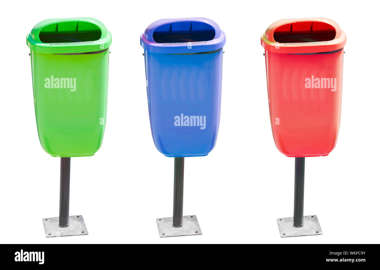 set of recycle bin for garbage isolated on white Stock Photo - Alamy