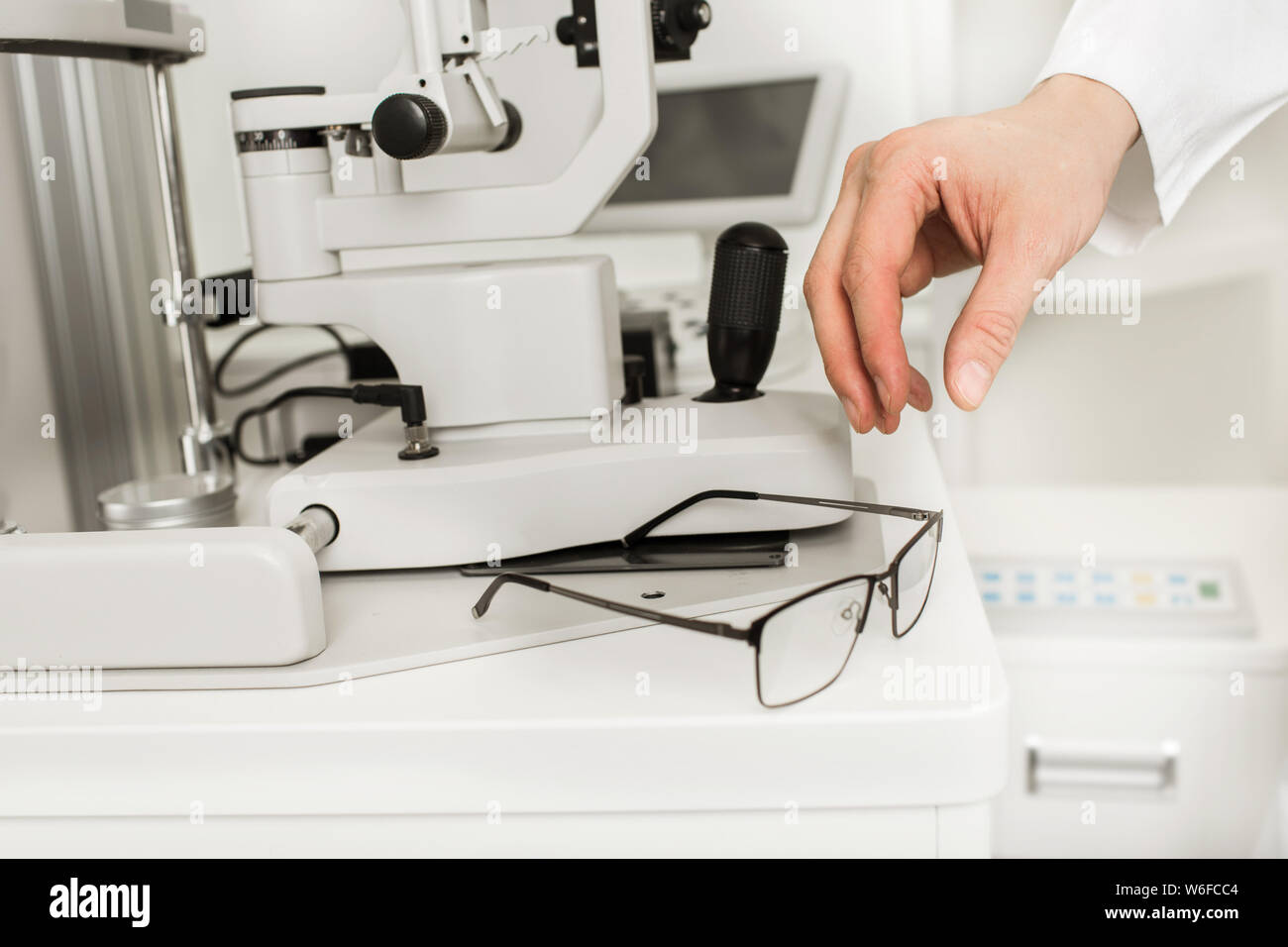 Ophthalmology, eye check and correction vision Stock Photo - Alamy