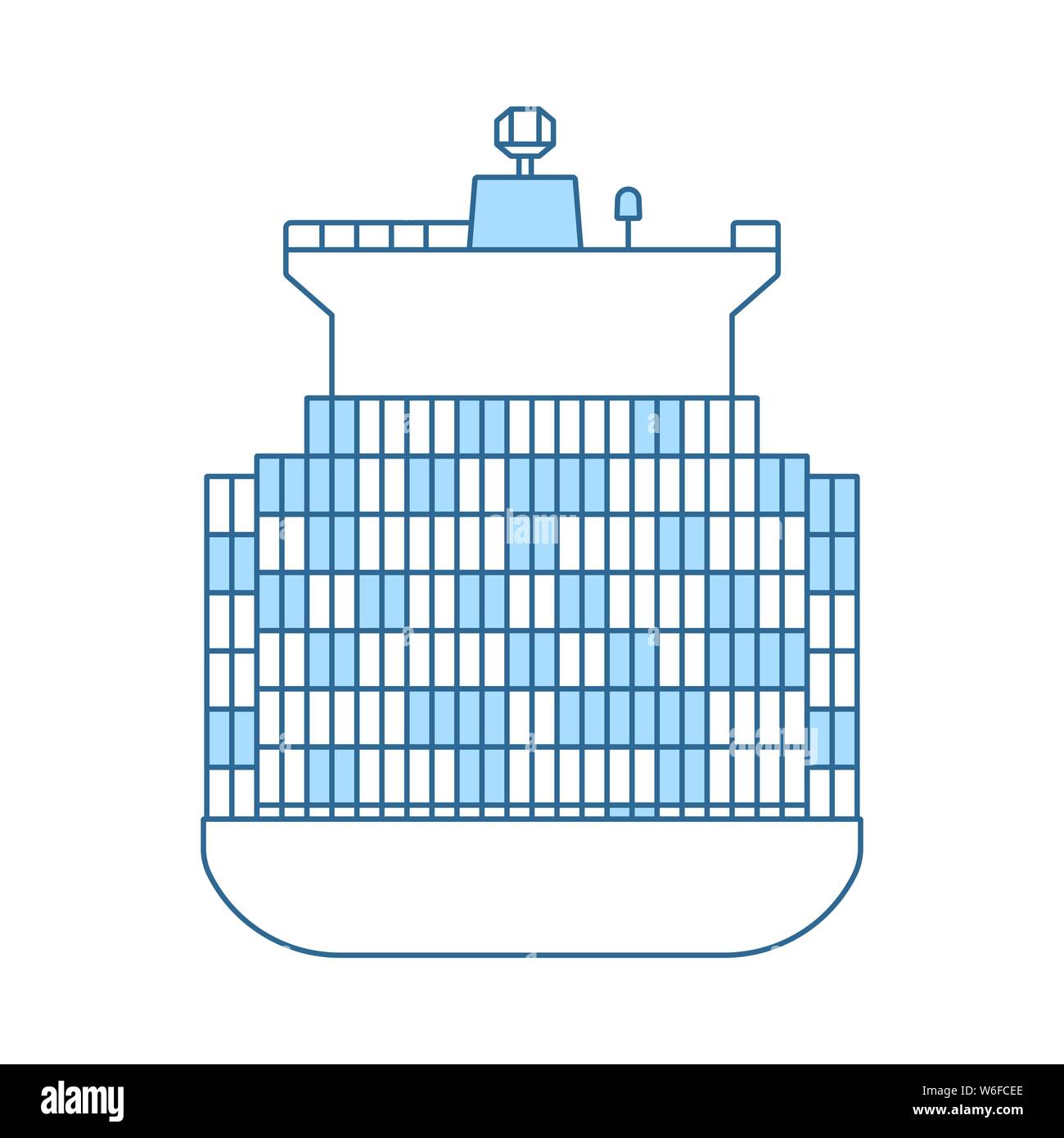 Container Ship Icon. Thin Line With Blue Fill Design. Vector ...