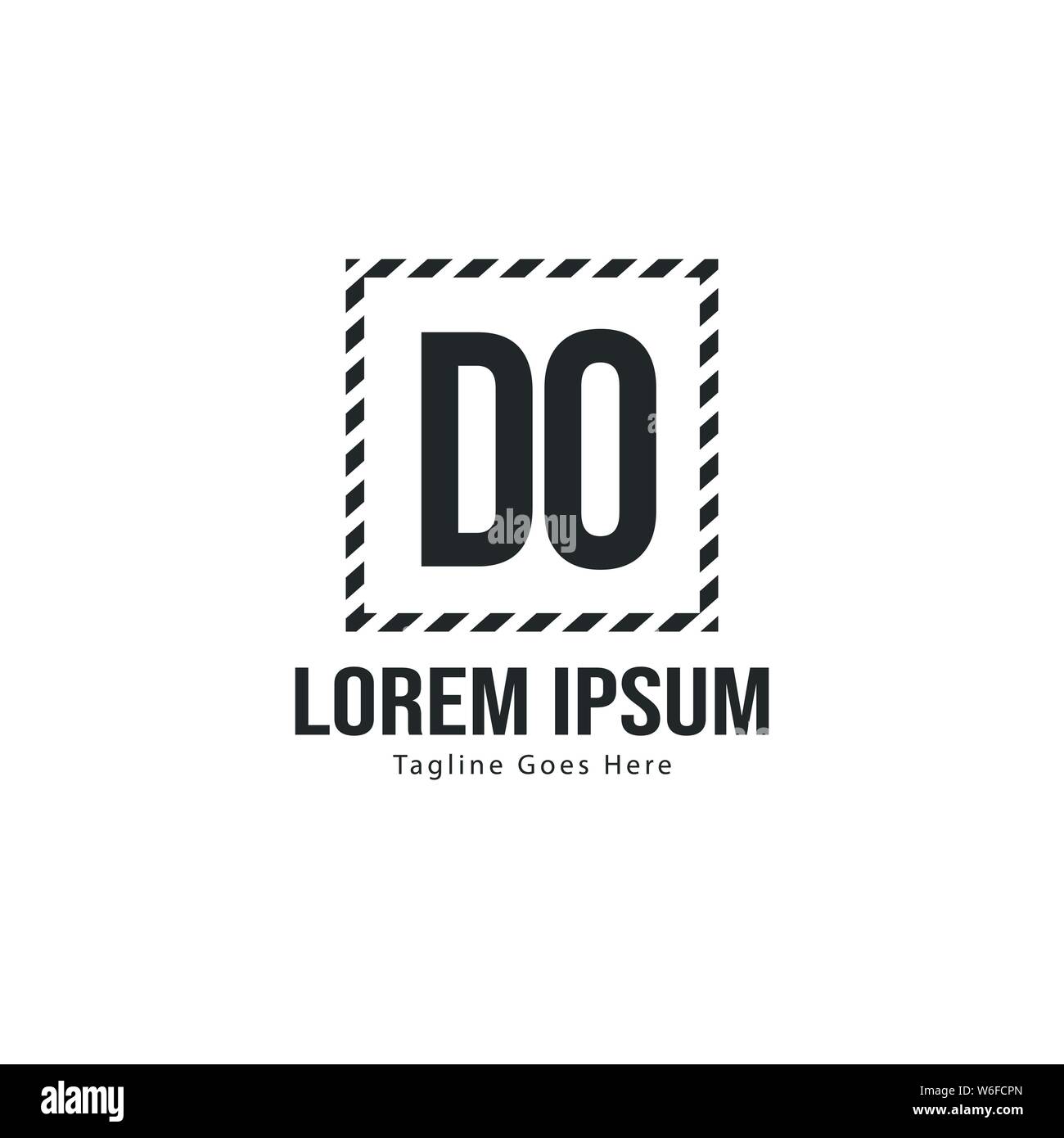 Initial DO logo template with modern frame. Minimalist DO letter logo ...