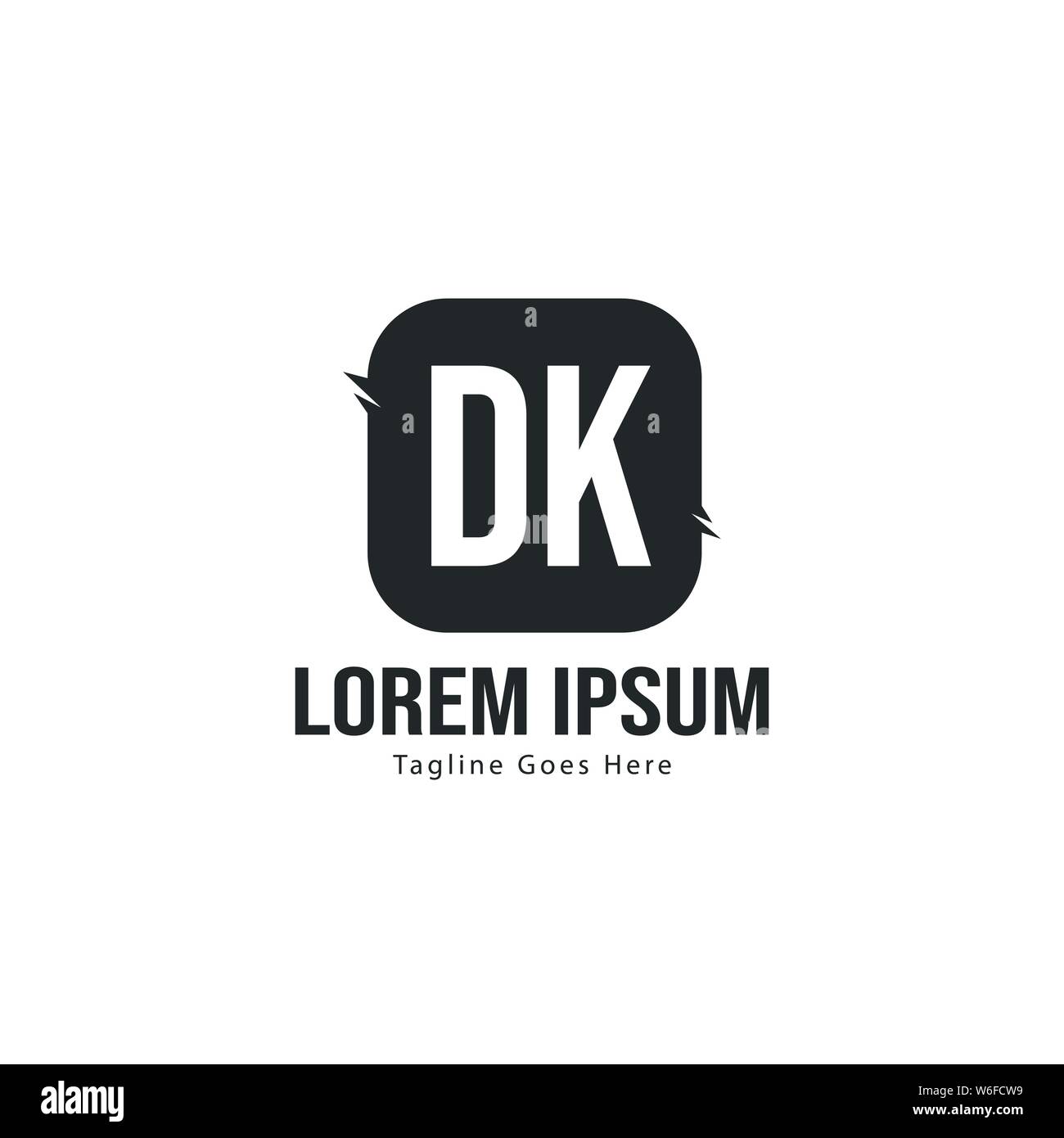 Initial DK logo template with modern frame. Minimalist DK letter logo ...