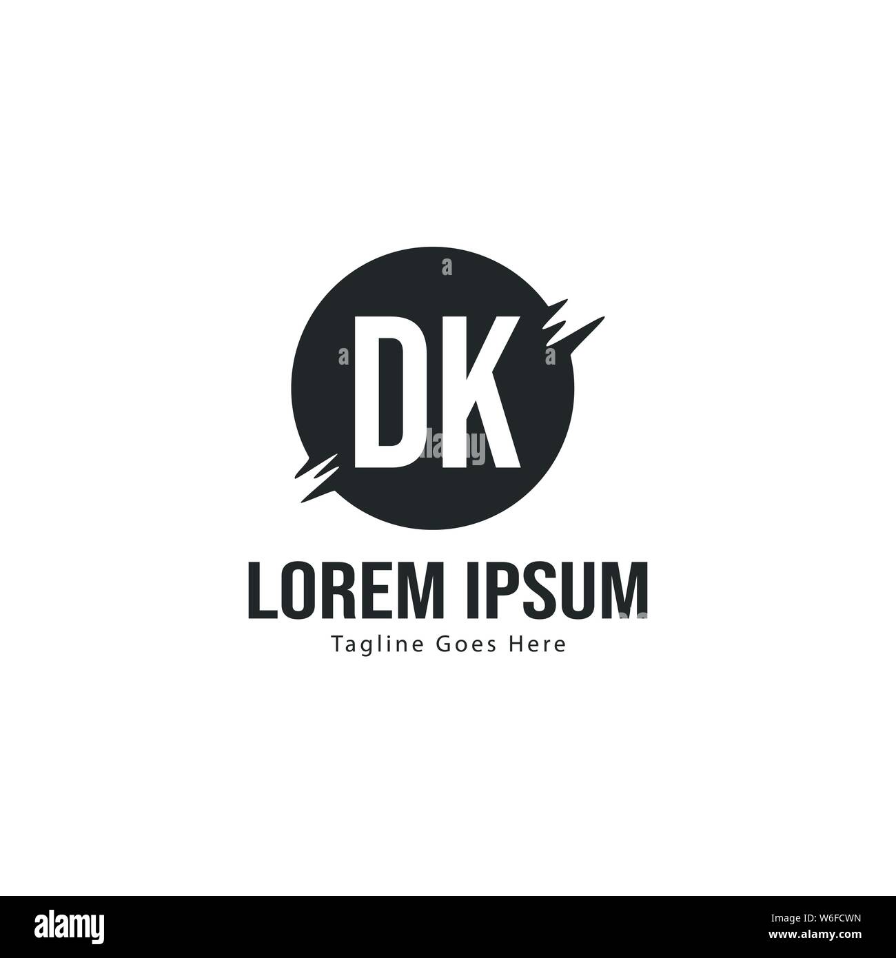Initial DK logo template with modern frame. Minimalist DK letter logo ...