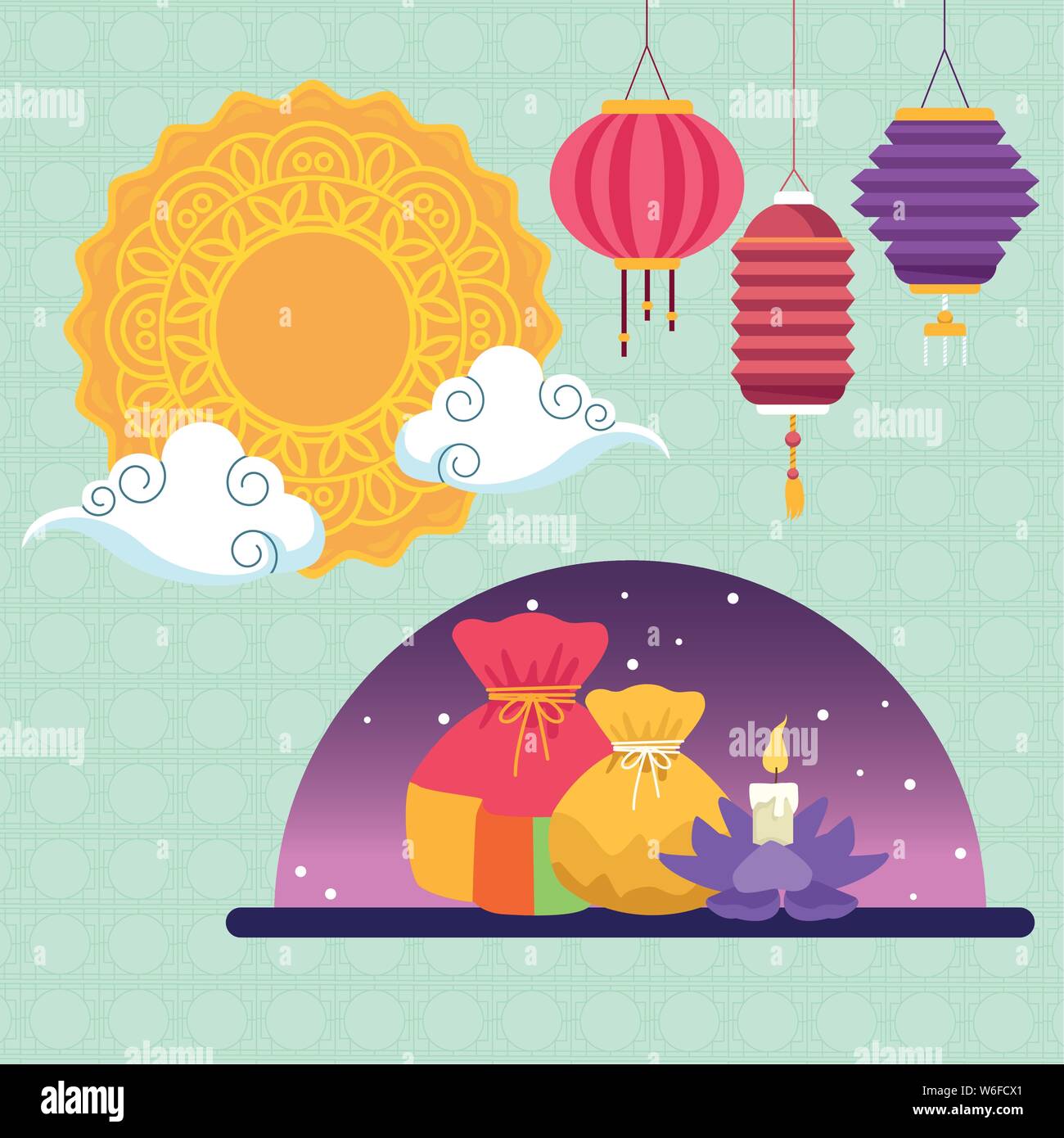 mid autumn chinese festival cartoon Stock Vector Image & Art - Alamy