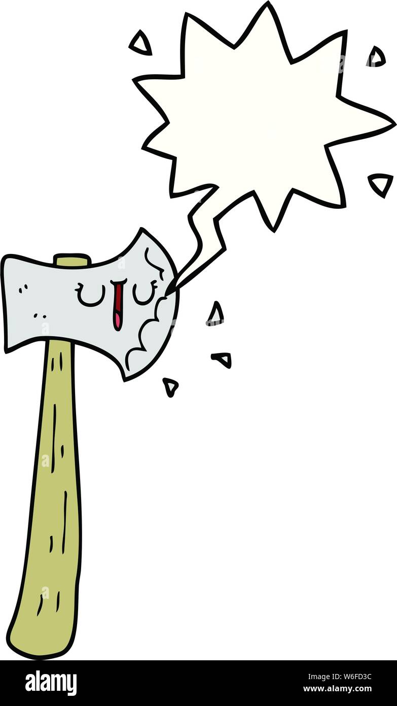 cartoon axe with speech bubble Stock Vector Image & Art - Alamy