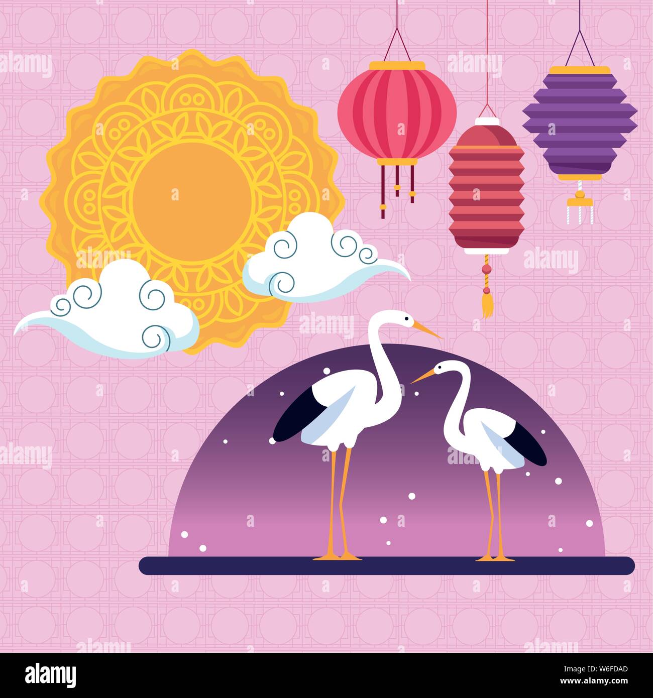 mid autumn chinese festival cartoon Stock Vector Image & Art - Alamy