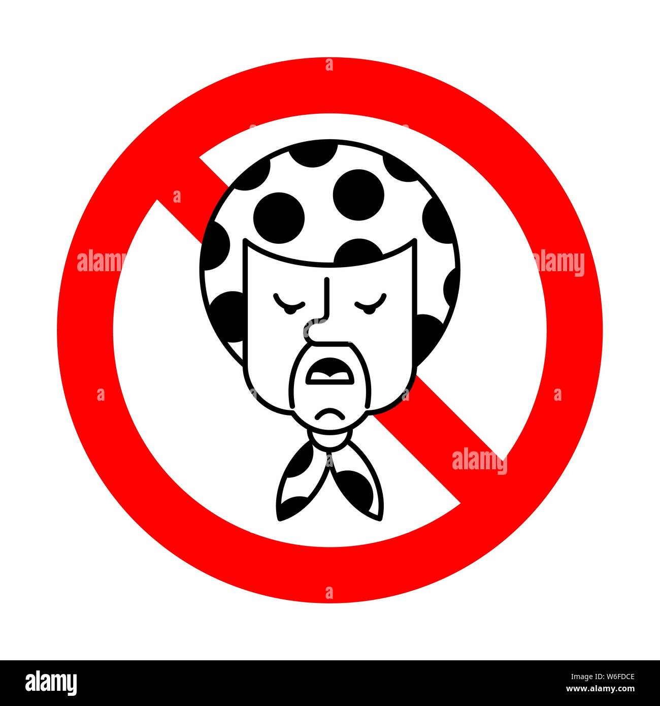 Stop angry Grandma. Ban Evil grandmother. Red prohibition road sign ...