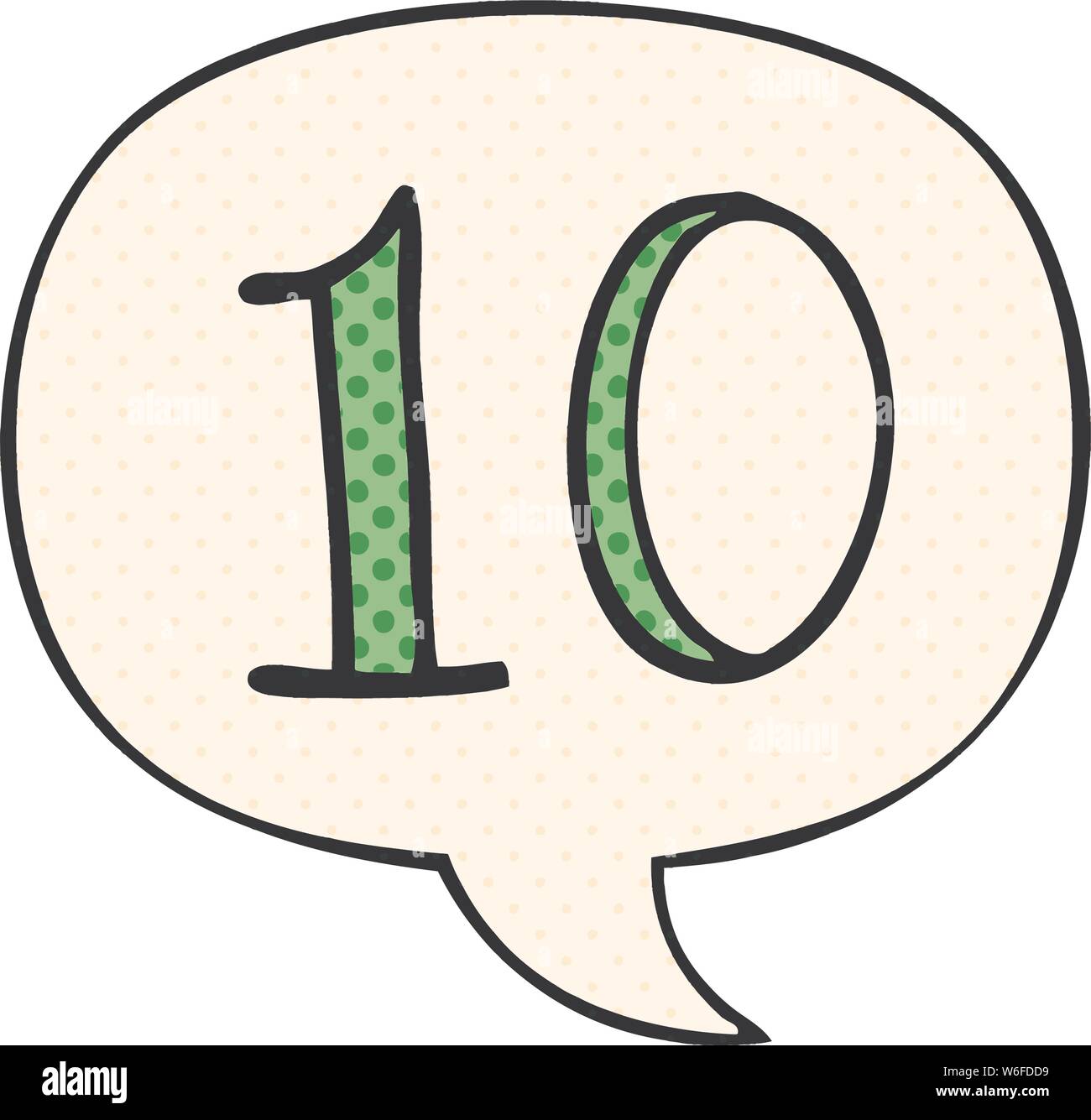 cartoon number 10 with speech bubble in comic book style Stock Vector ...