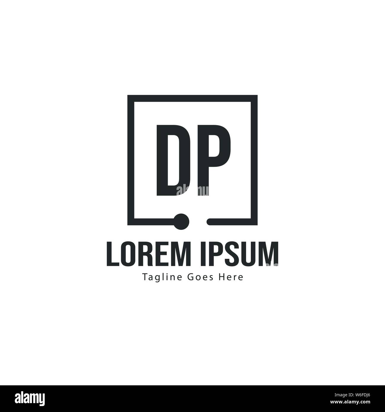 Initial DP logo template with modern frame. Minimalist DP letter logo vector illustration design ...