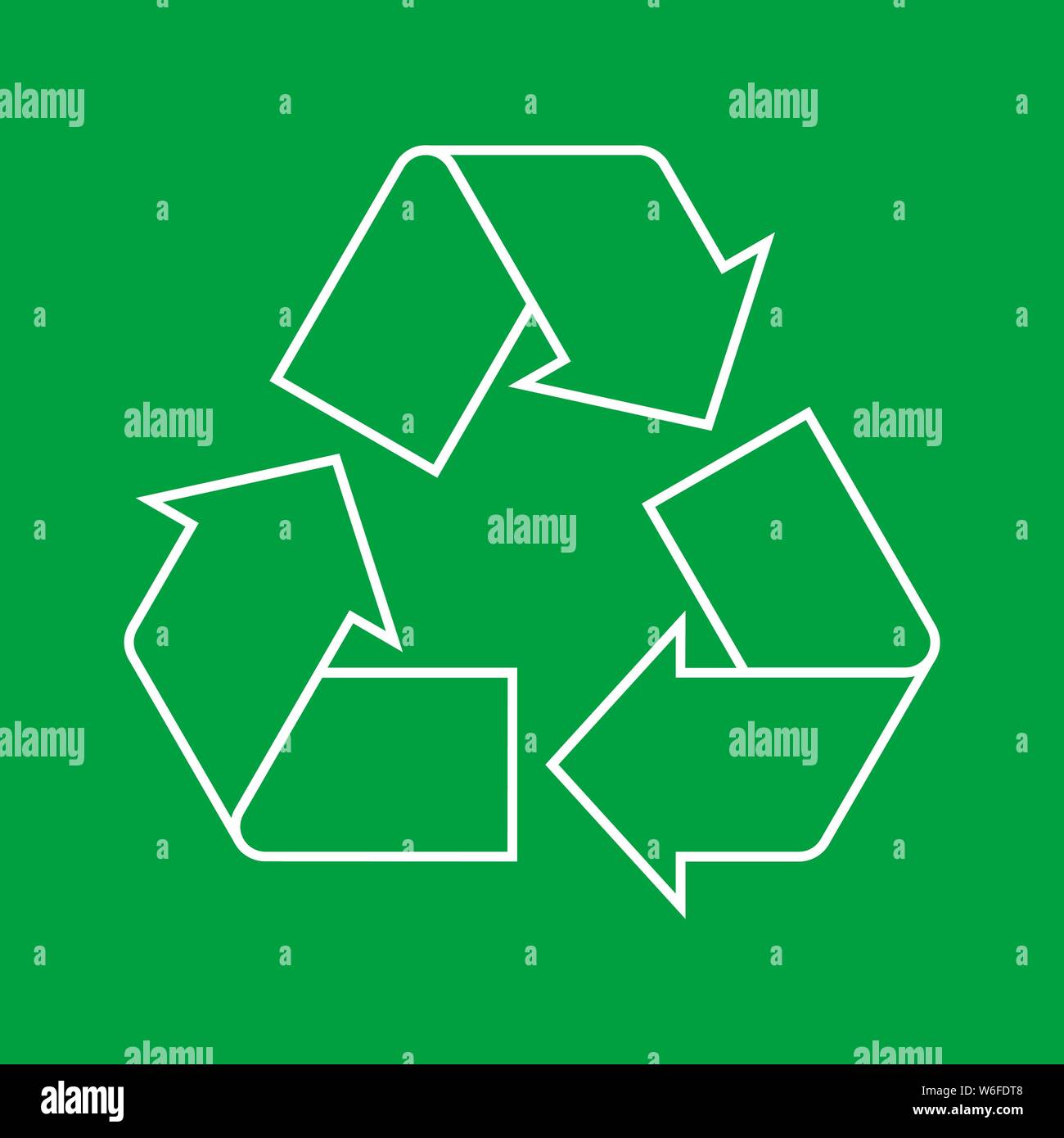 Simple white recycle sign outline. Linear recycle symbol, icon or logo ...