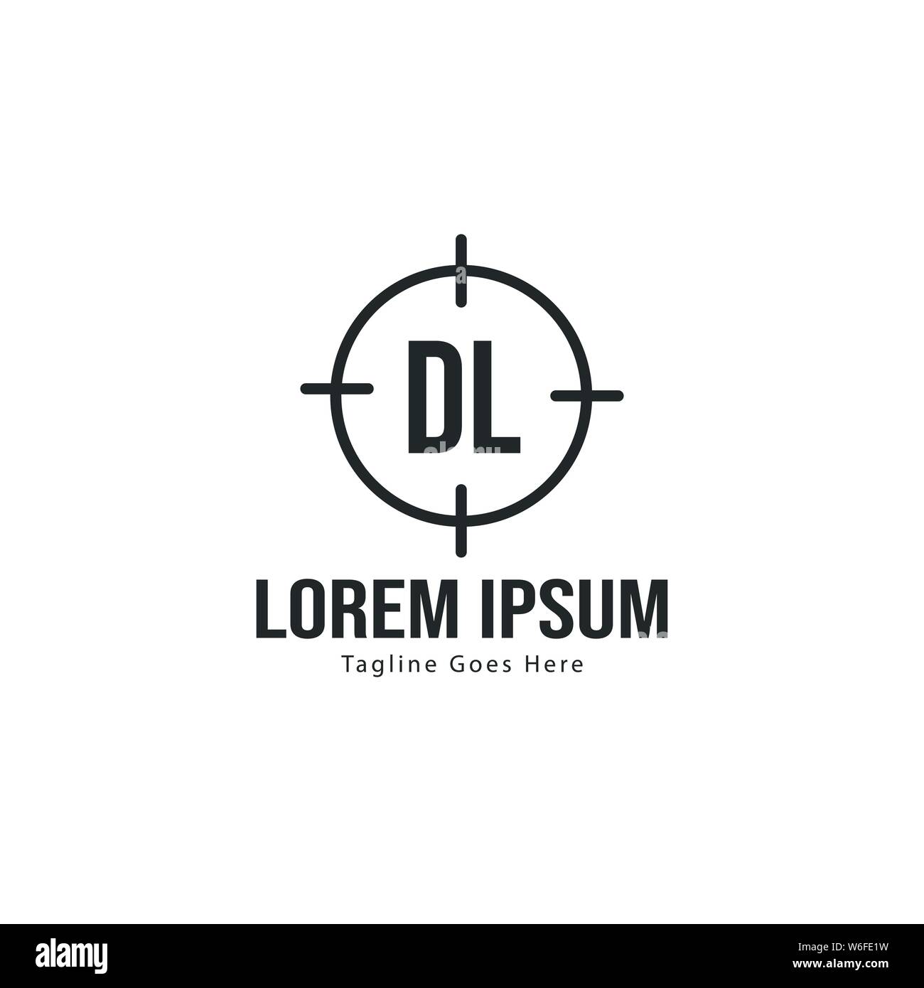 Initial DL logo template with modern frame. Minimalist DL letter logo ...