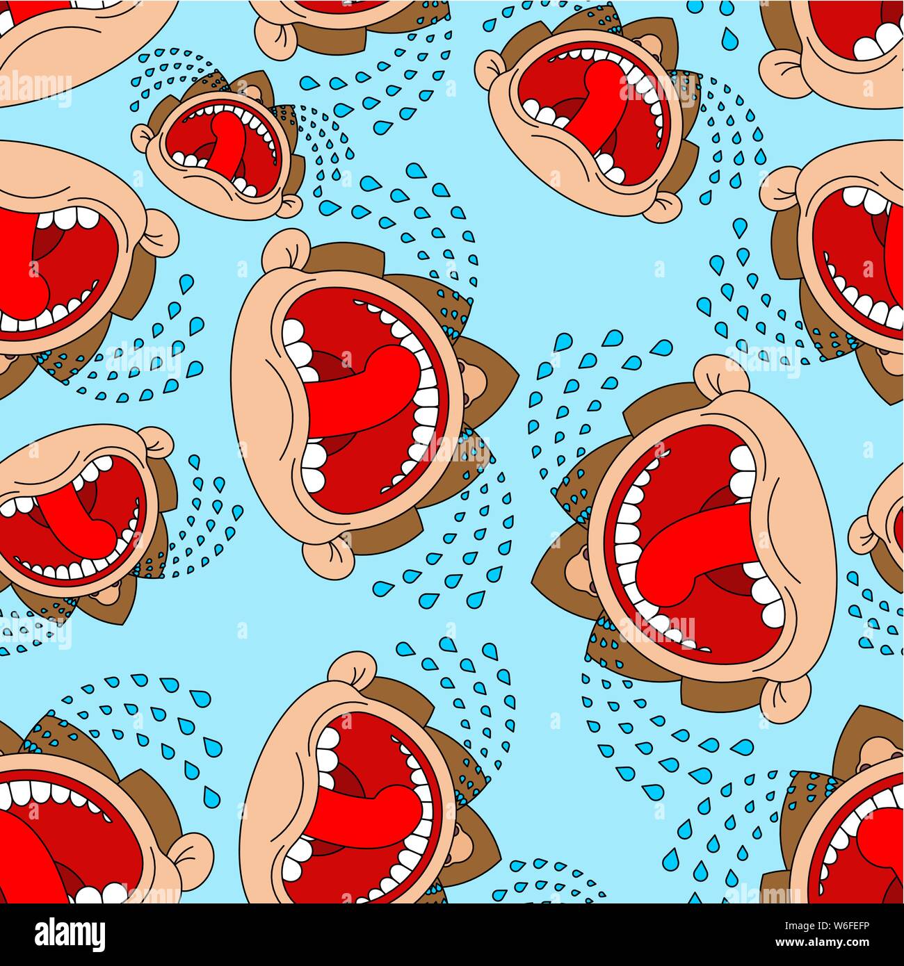 Boy crying open mouth pattern seamless. Child tantrum background Stock ...