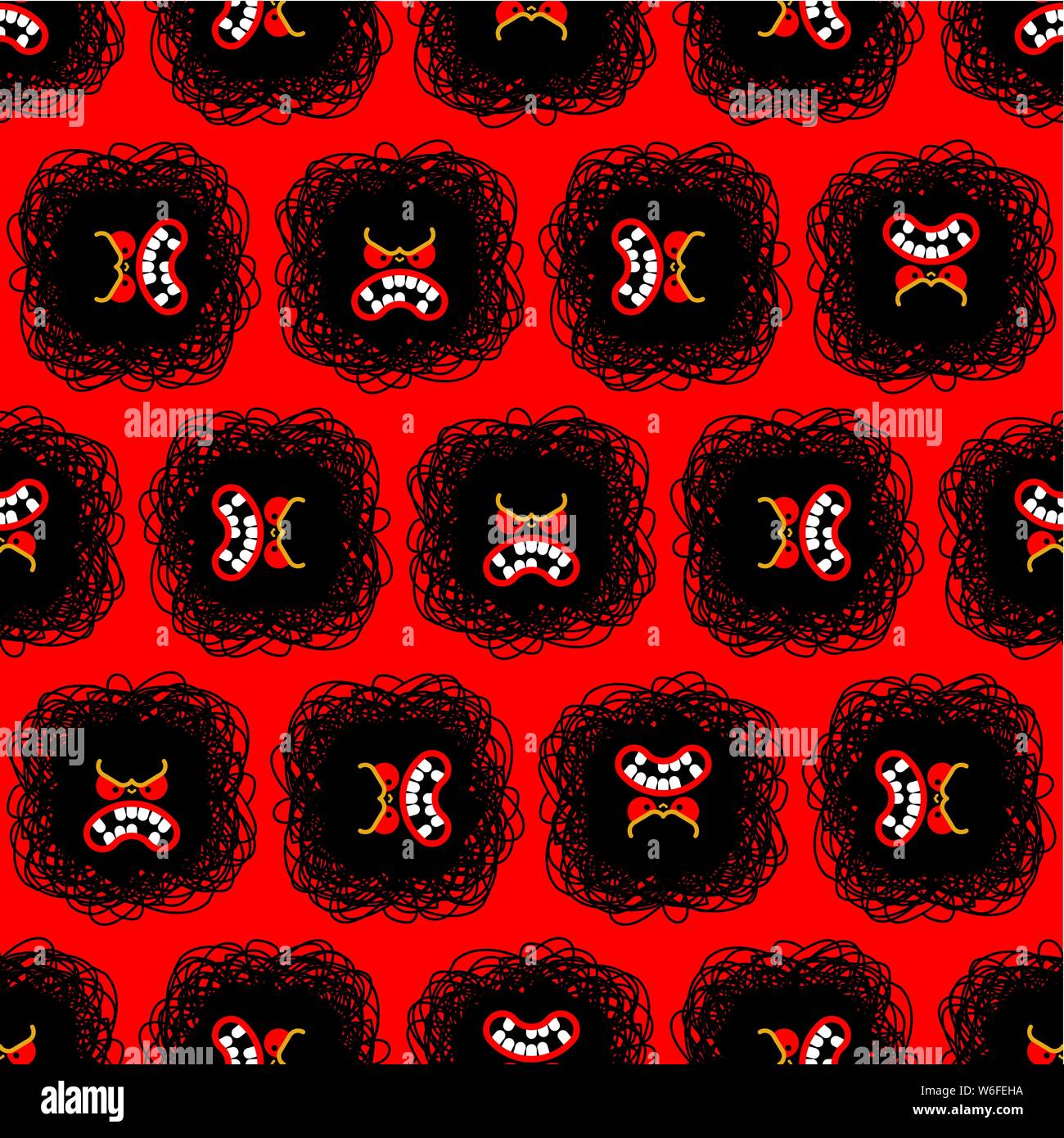 Anger red pattern seamless. Evil background. Vector texture Stock ...