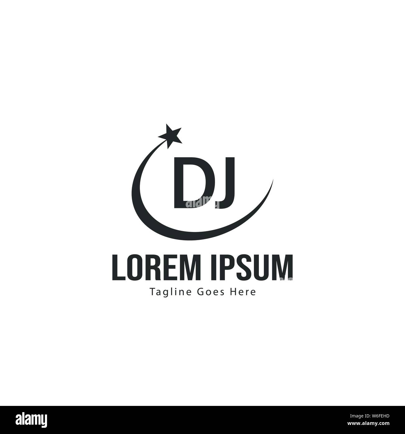 DJ Letter Logo Design. Creative Modern DJ Letters Icon Illustration ...