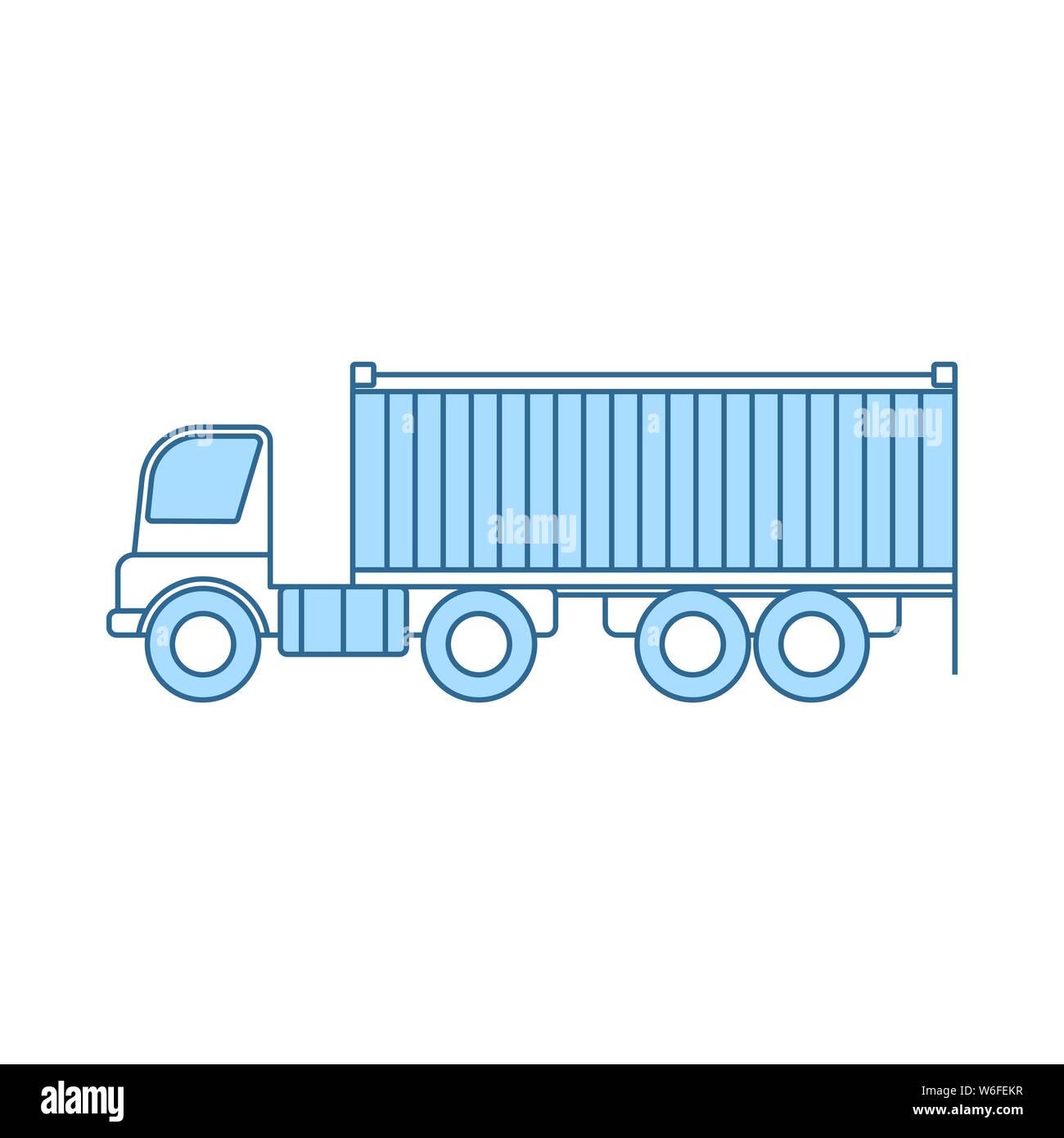 Container Truck Icon. Thin Line With Blue Fill Design. Vector ...