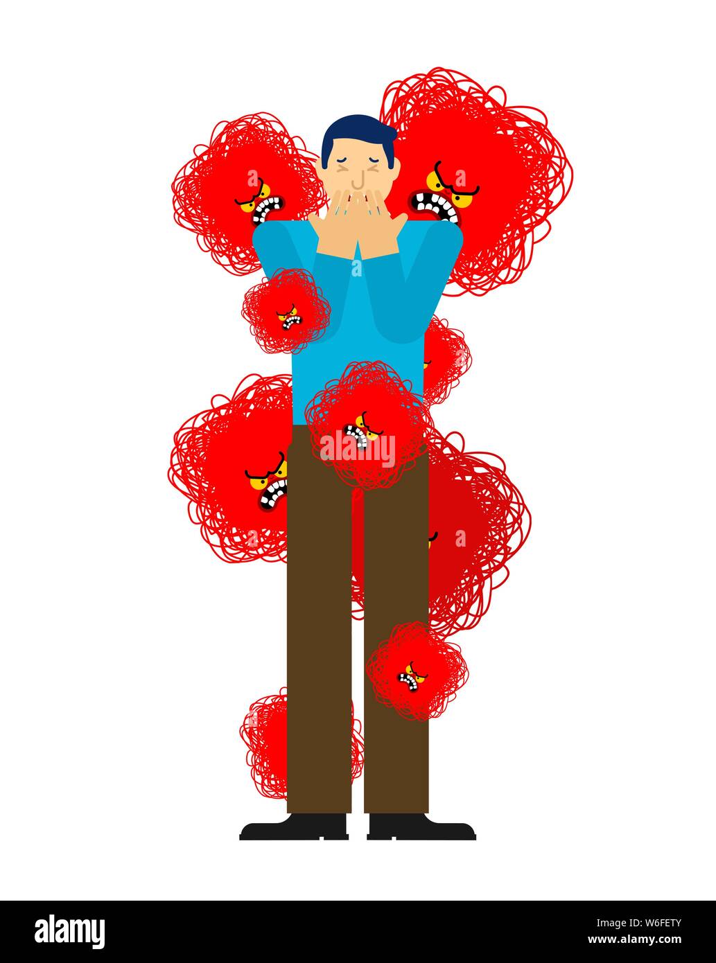 Cartoon terrified man Cut Out Stock Images & Pictures - Alamy