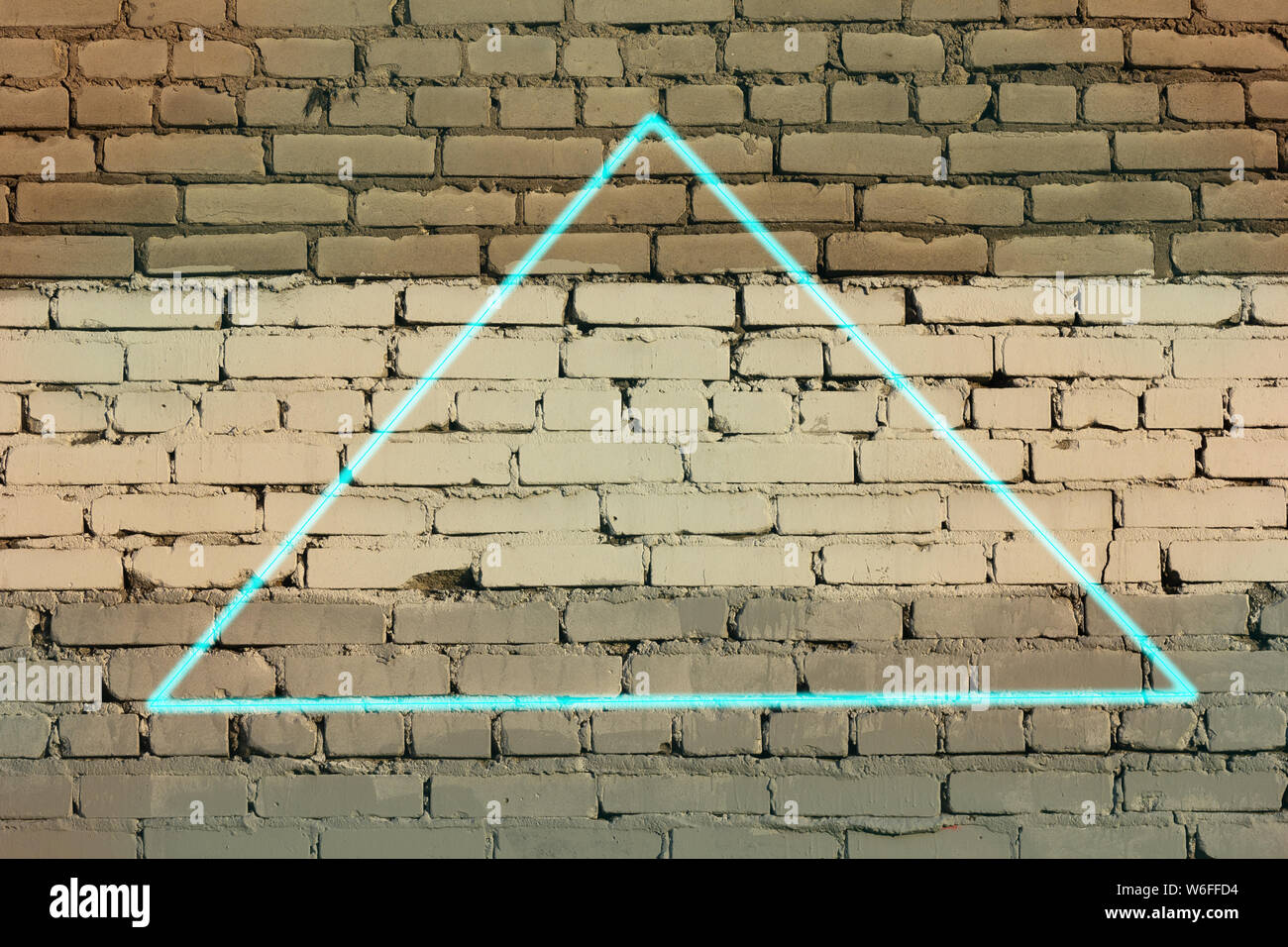 triangle concept brick wall cover laser background Stock Photo - Alamy