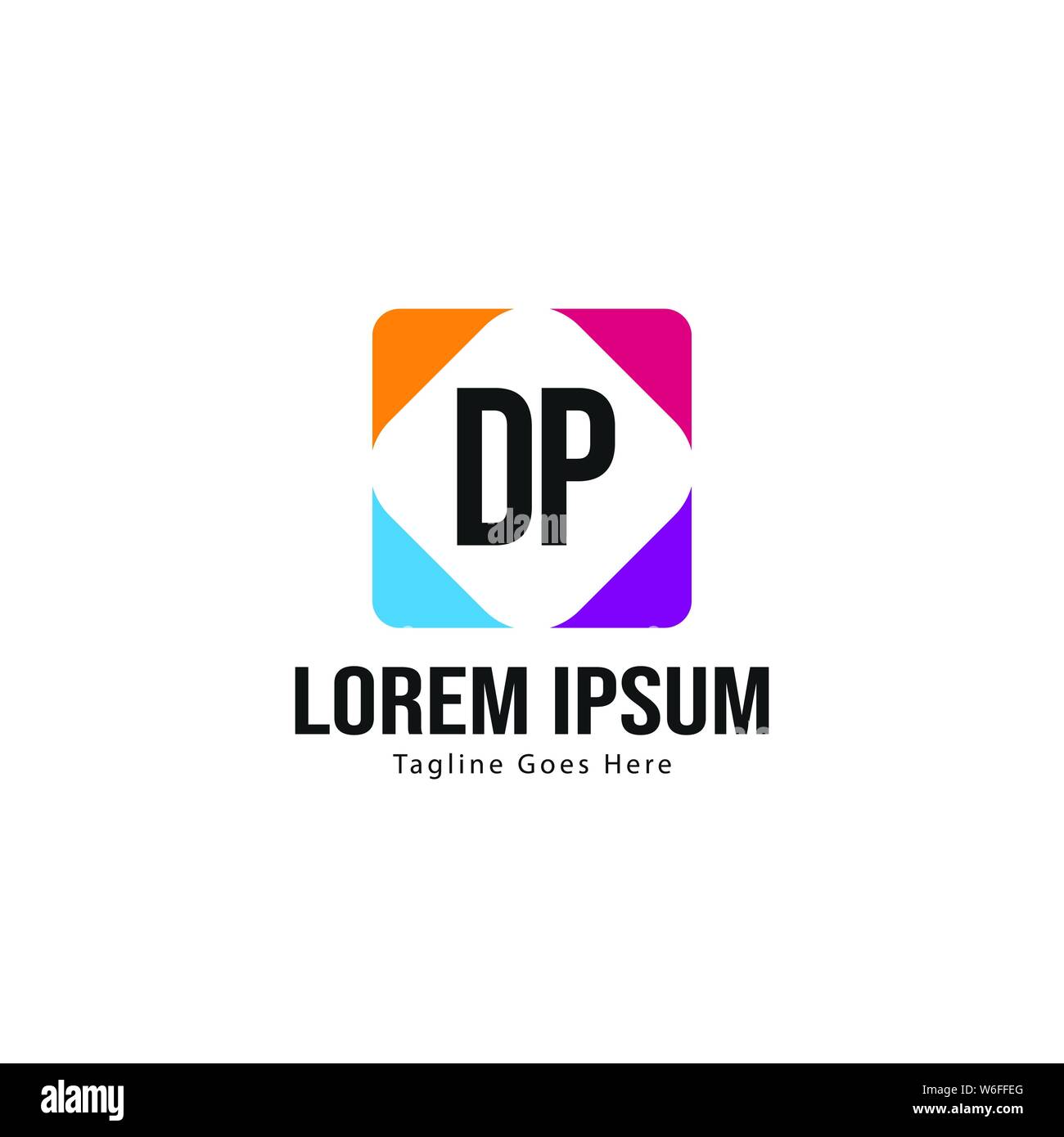 Initial DP logo template with modern frame. Minimalist DP letter logo ...