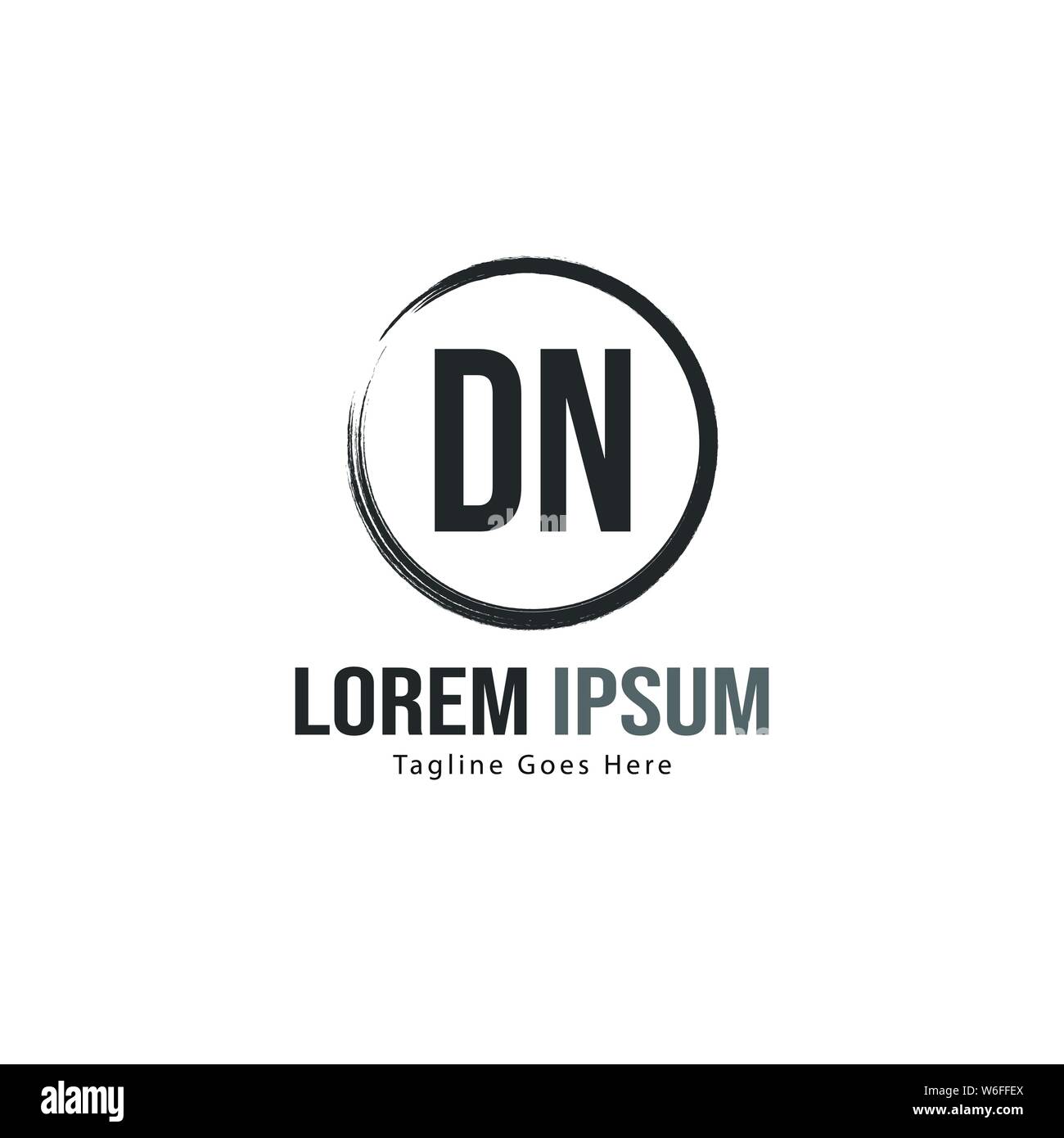 Initial DN logo template with modern frame. Minimalist DN letter logo ...